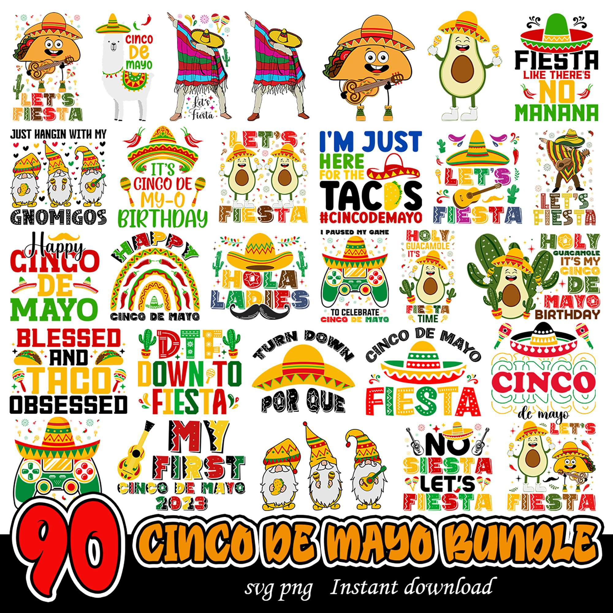 90 Cinco de Mayo Bundle PNG for Celebrations and Crafts – svgpan