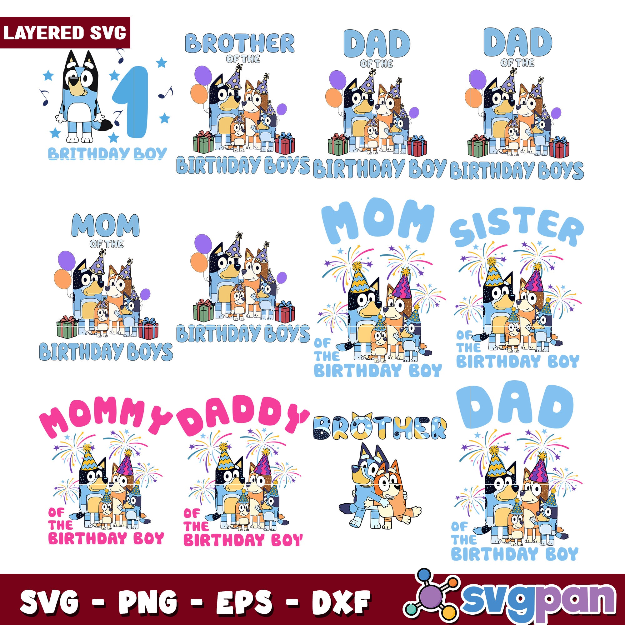 Birthday SVG Bundle for Family Celebration Designs – svgpan