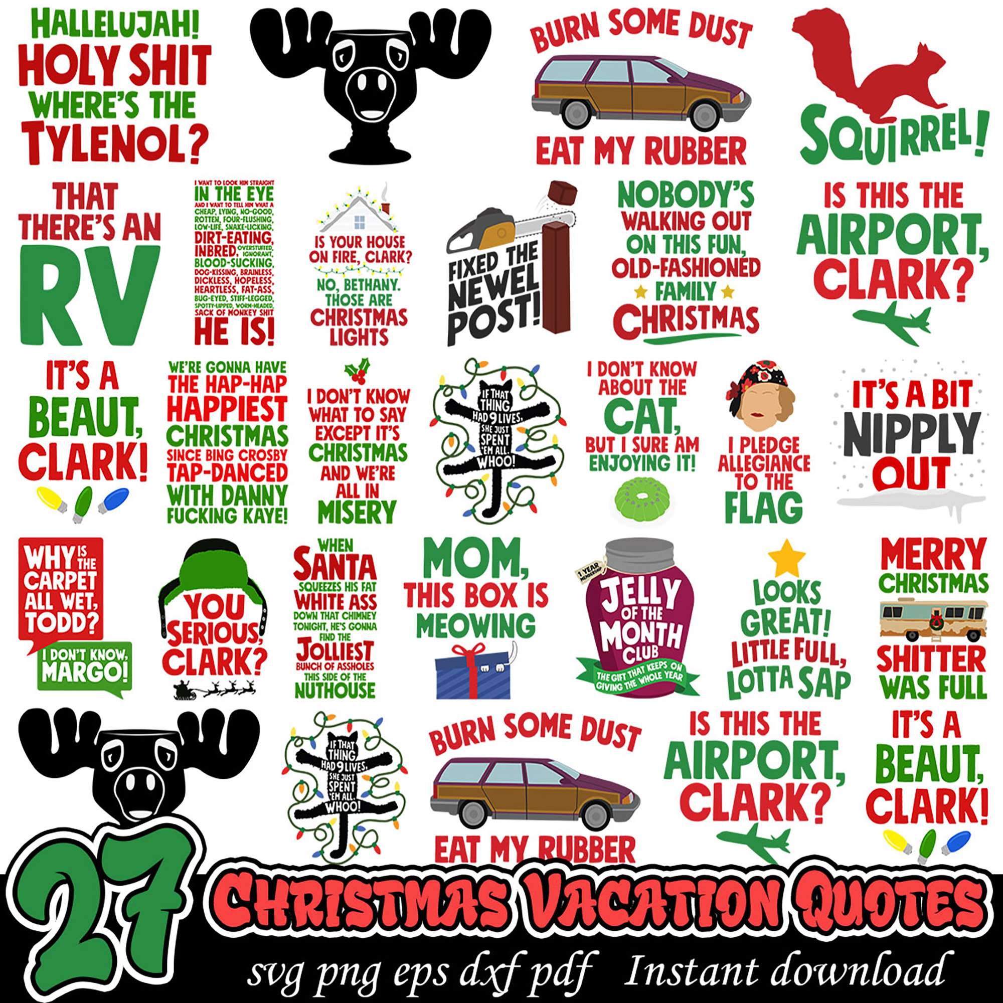 Christmas Vacation Quotes SVG Bundle Svgpan Christmas Vacation Quotes SVG Bundle Svgpan