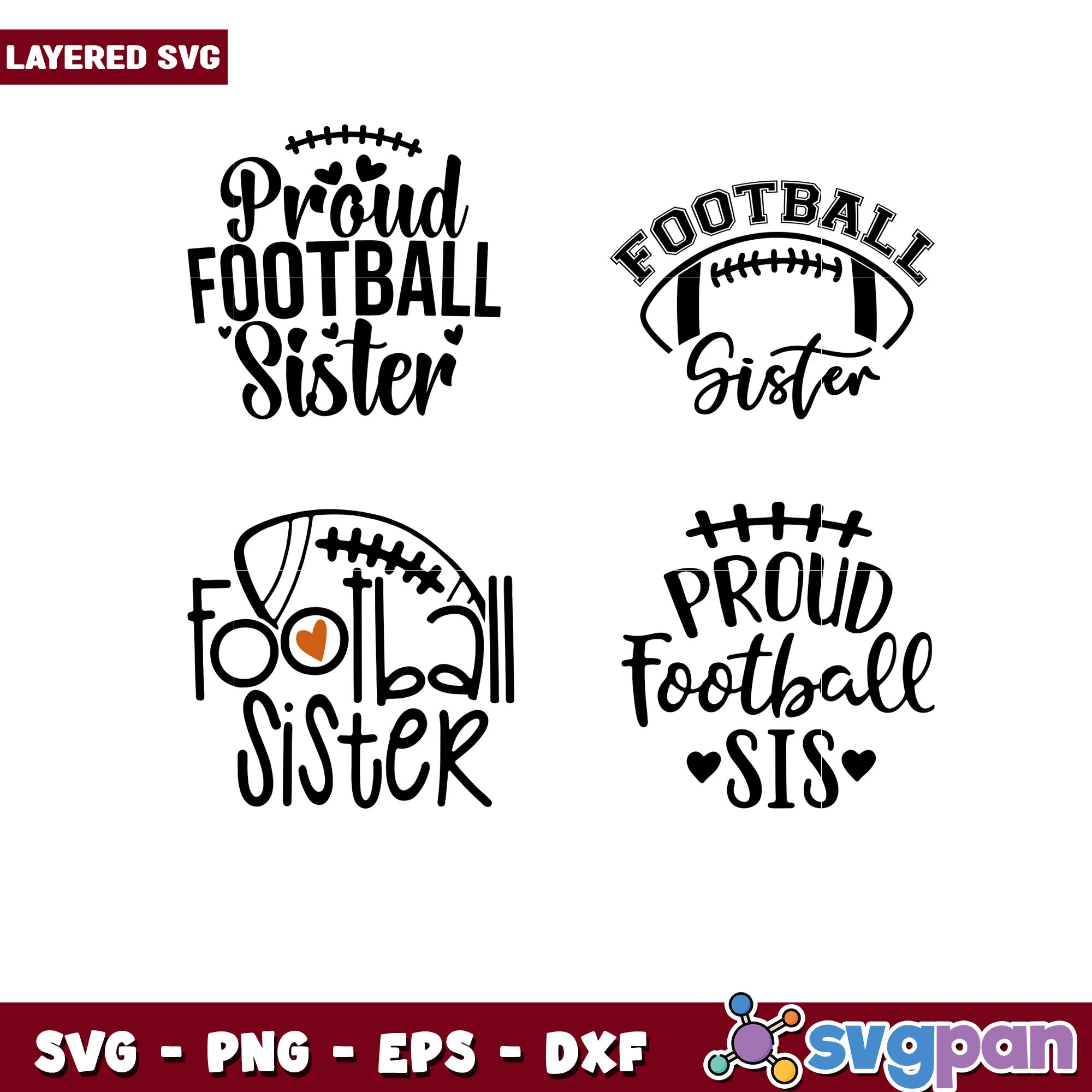 Football Sister SVG Bundle – svgpan