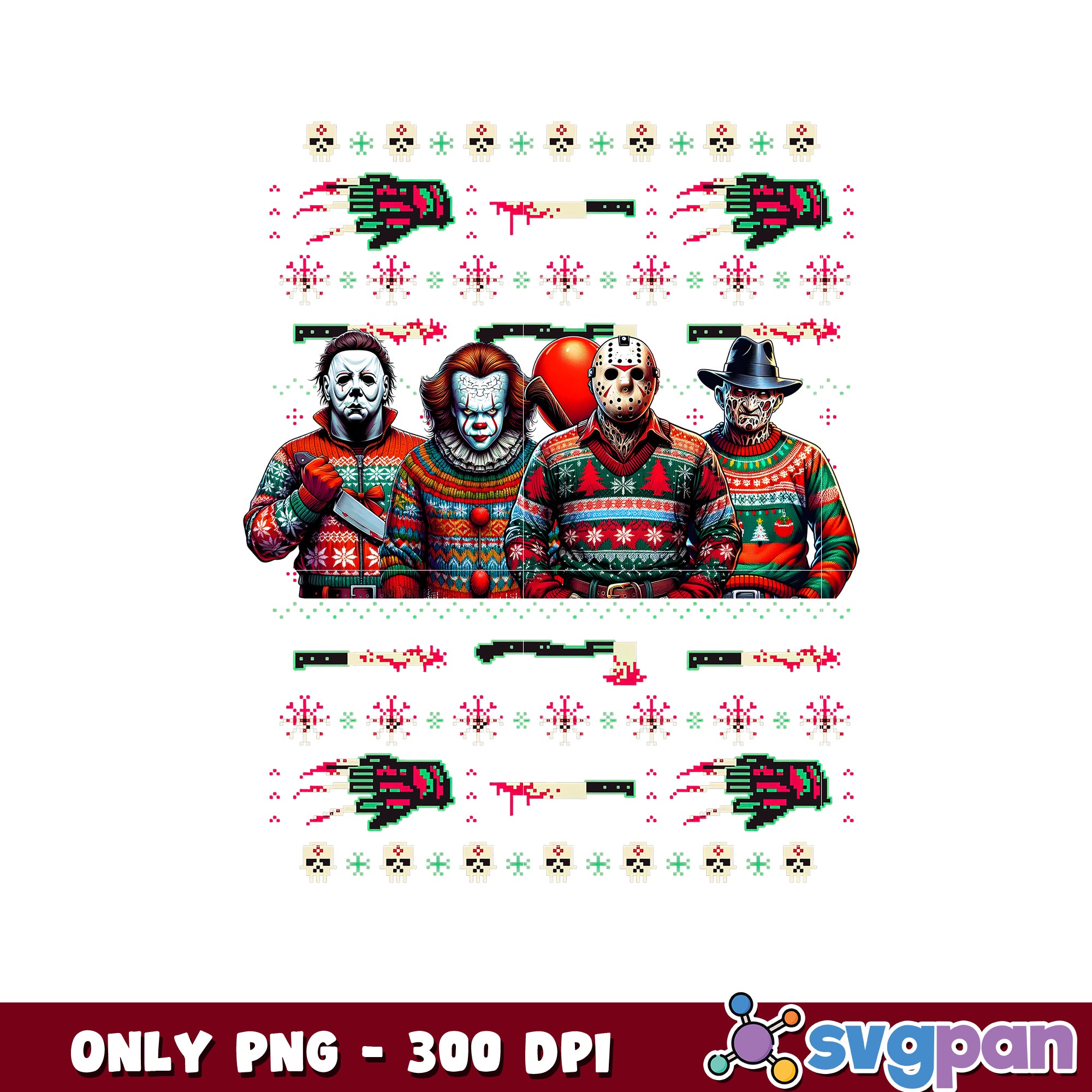Horror halloween christmas png, christmas halloween png – svgpan