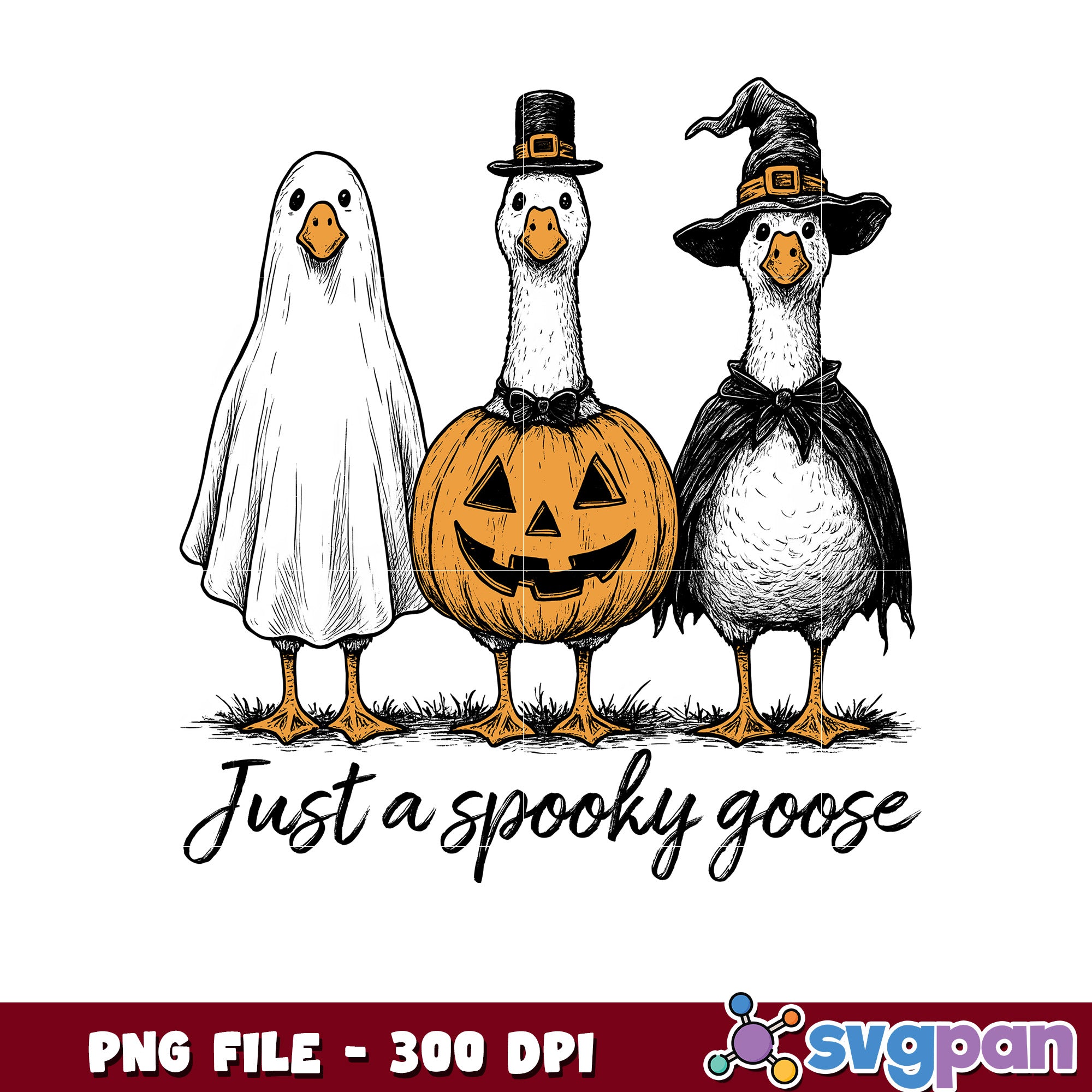 Just a spooky goose png, trick or treat png, halloween cartoon png – svgpan