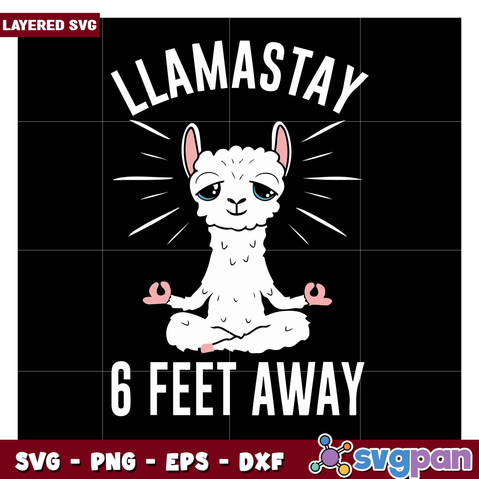 Llamastay 6 Feet Away Funny Llama SVG Design for Projects – svgpan