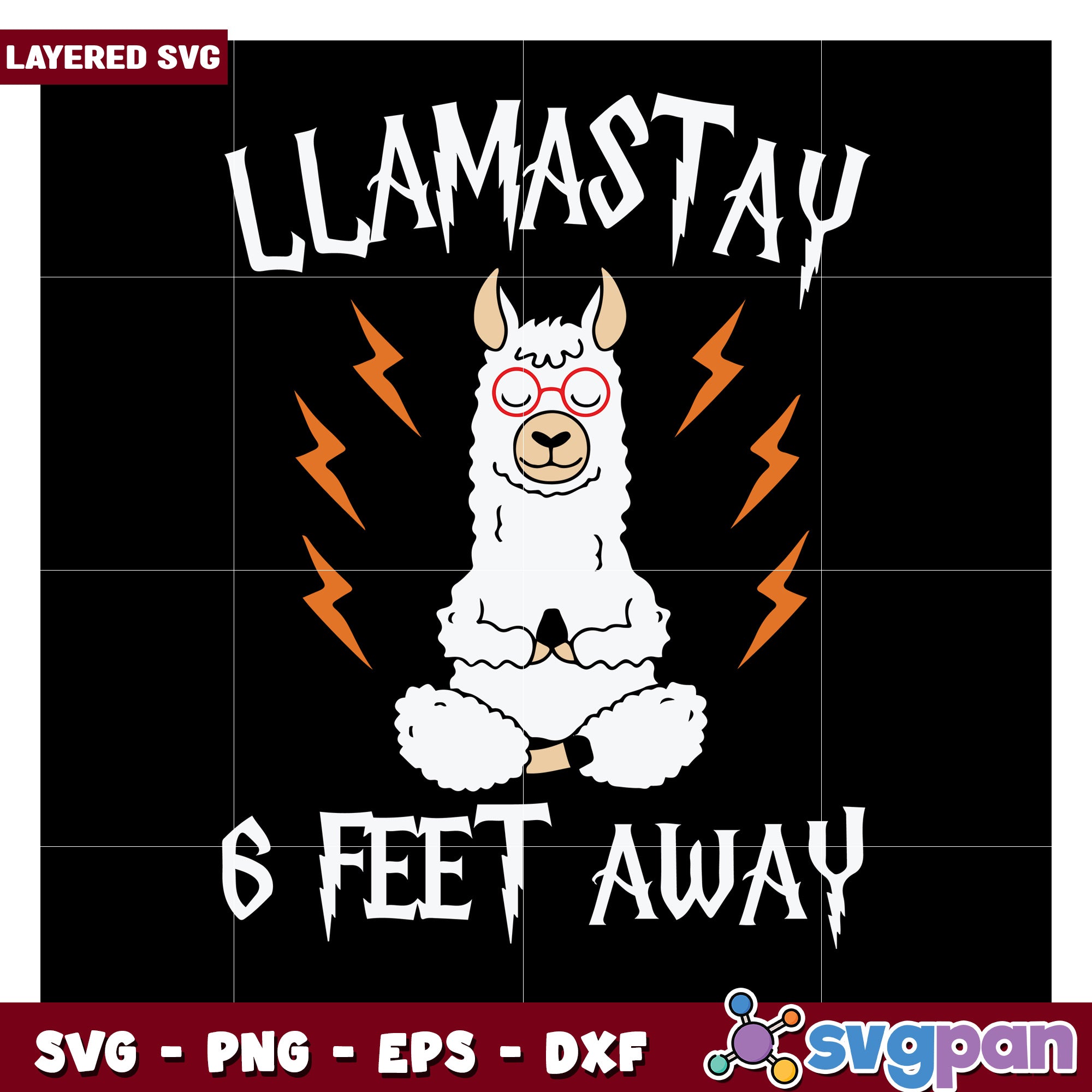 Llamastay 6 Feet Away SVG, Fun Llama Design for Craft Projects – svgpan
