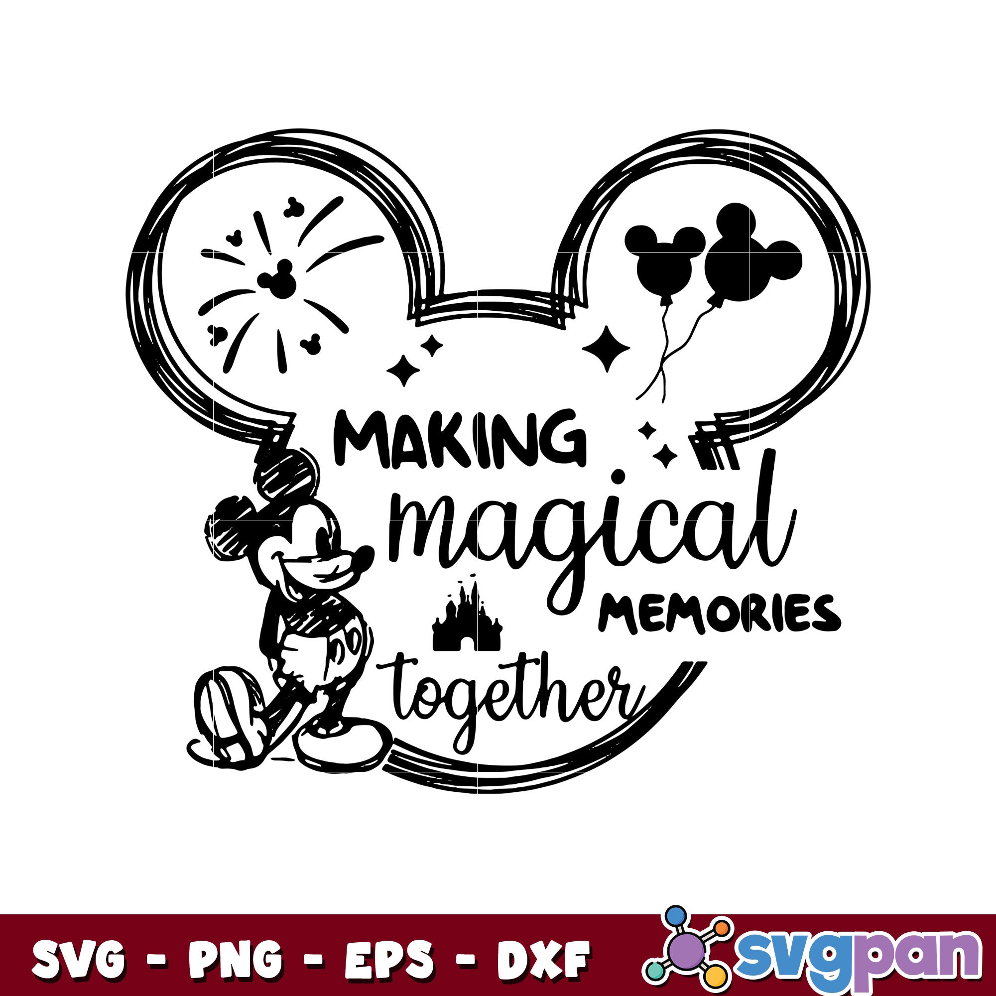 Mickey making magical memories together svg, disney mickey head svg ...