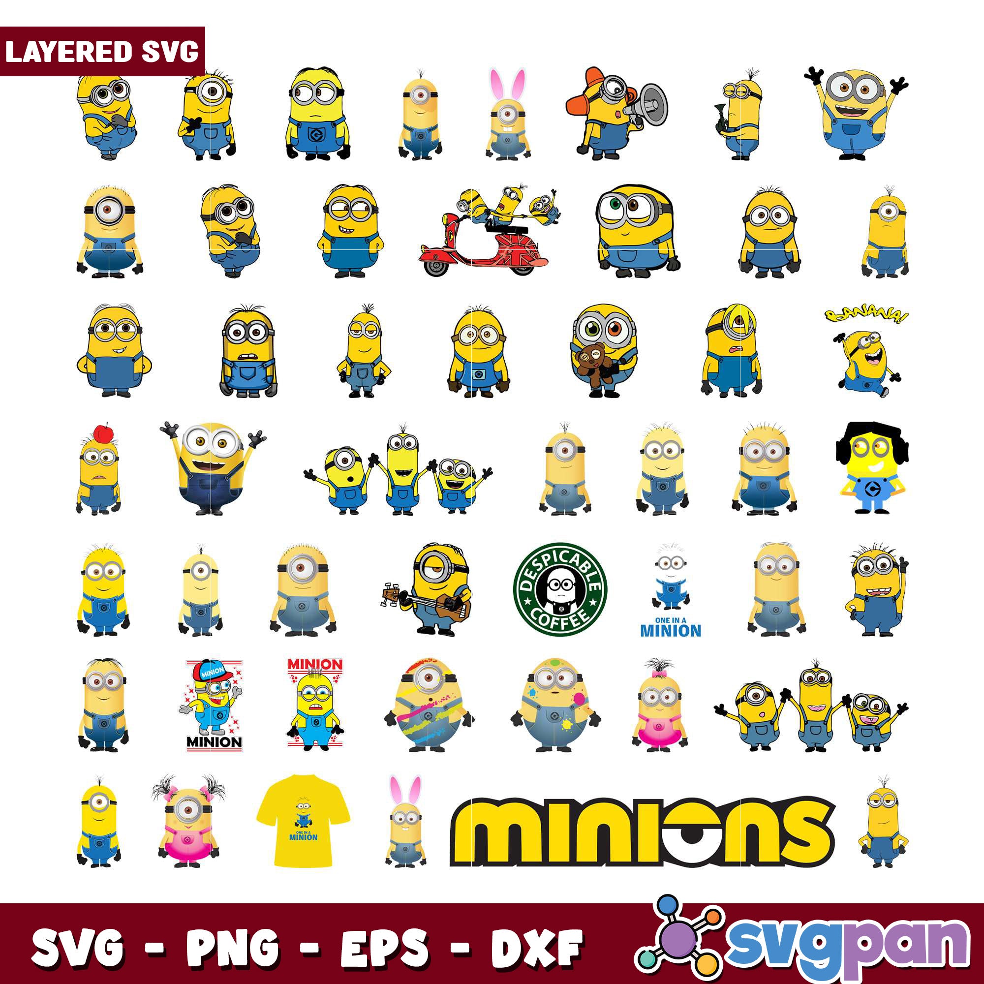 Minions SVG Bundle Layered Designs – svgpan