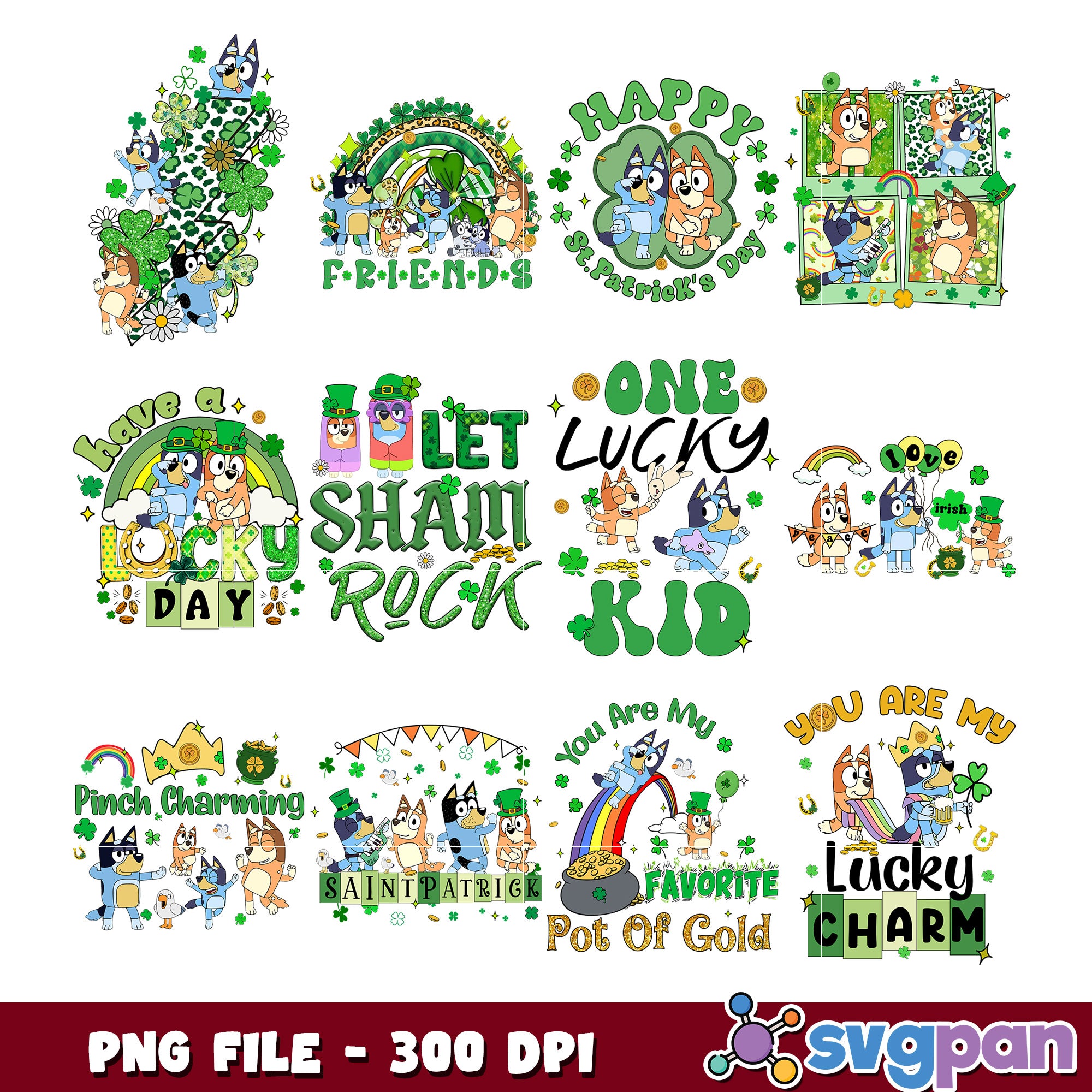 St Patrick's Day Fun Bundle PNG Clipart Files – svgpan