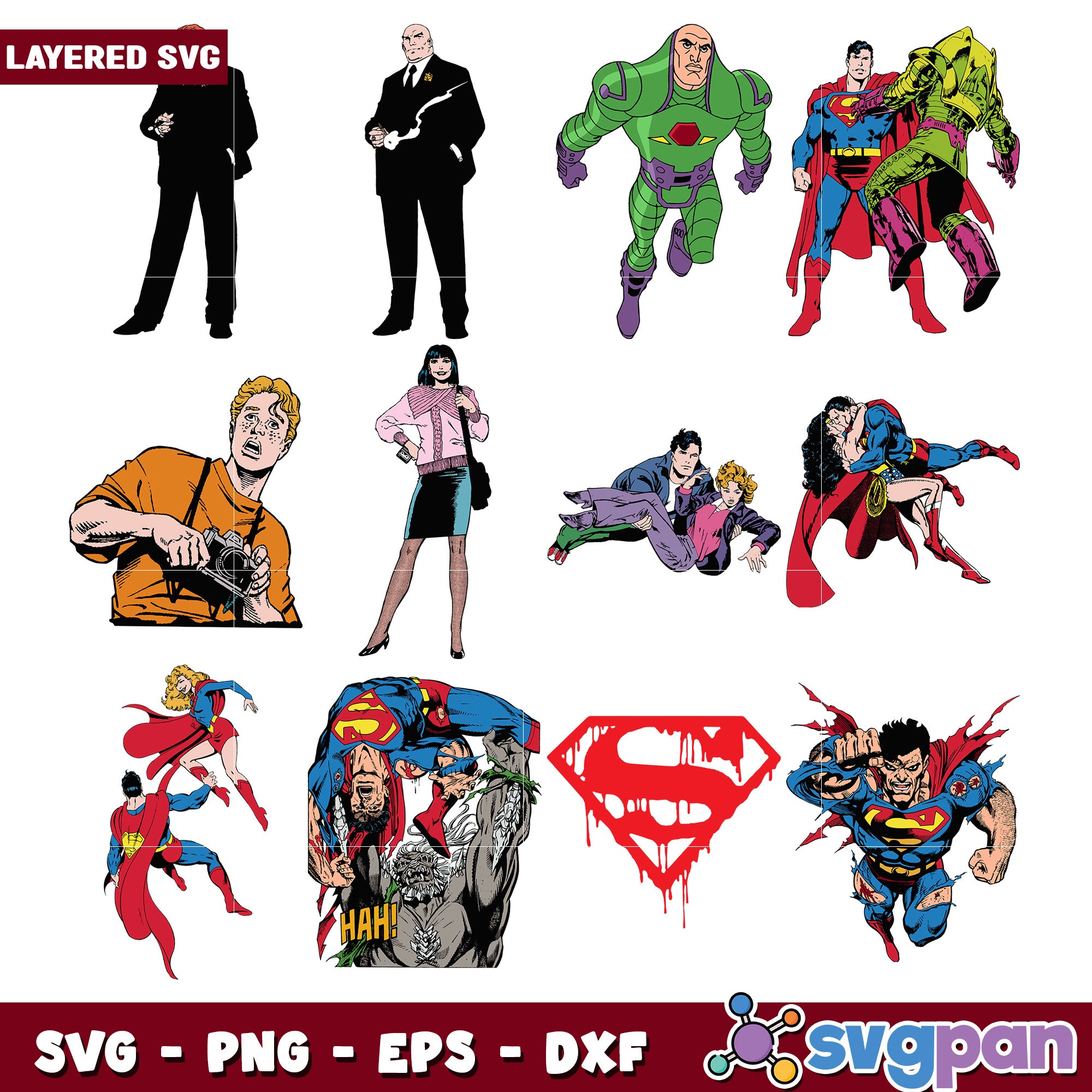 Superhero Bundle SVG Characters for Creative Projects – svgpan