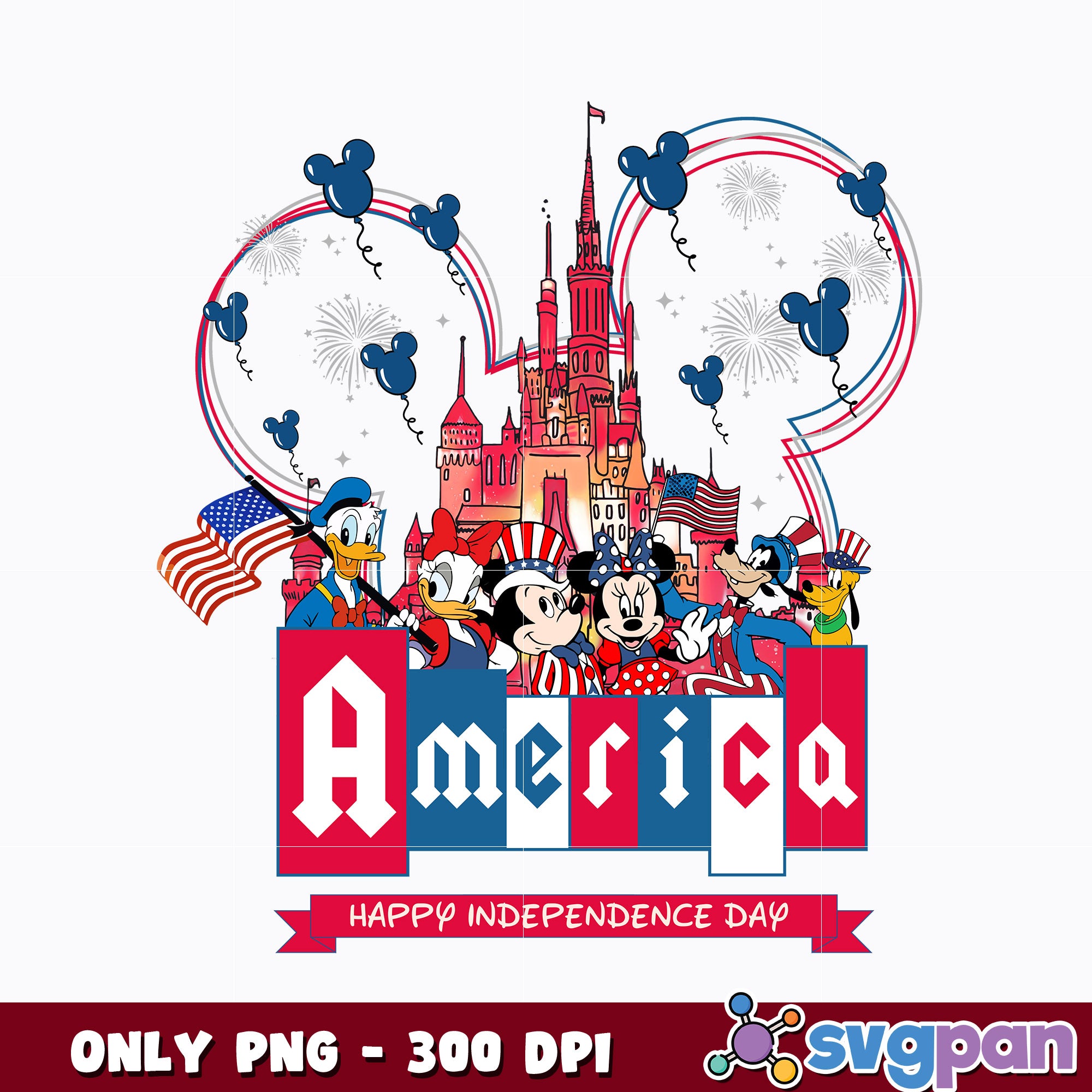 Mickey Mouse And Friends 4th of July American png – svgpan