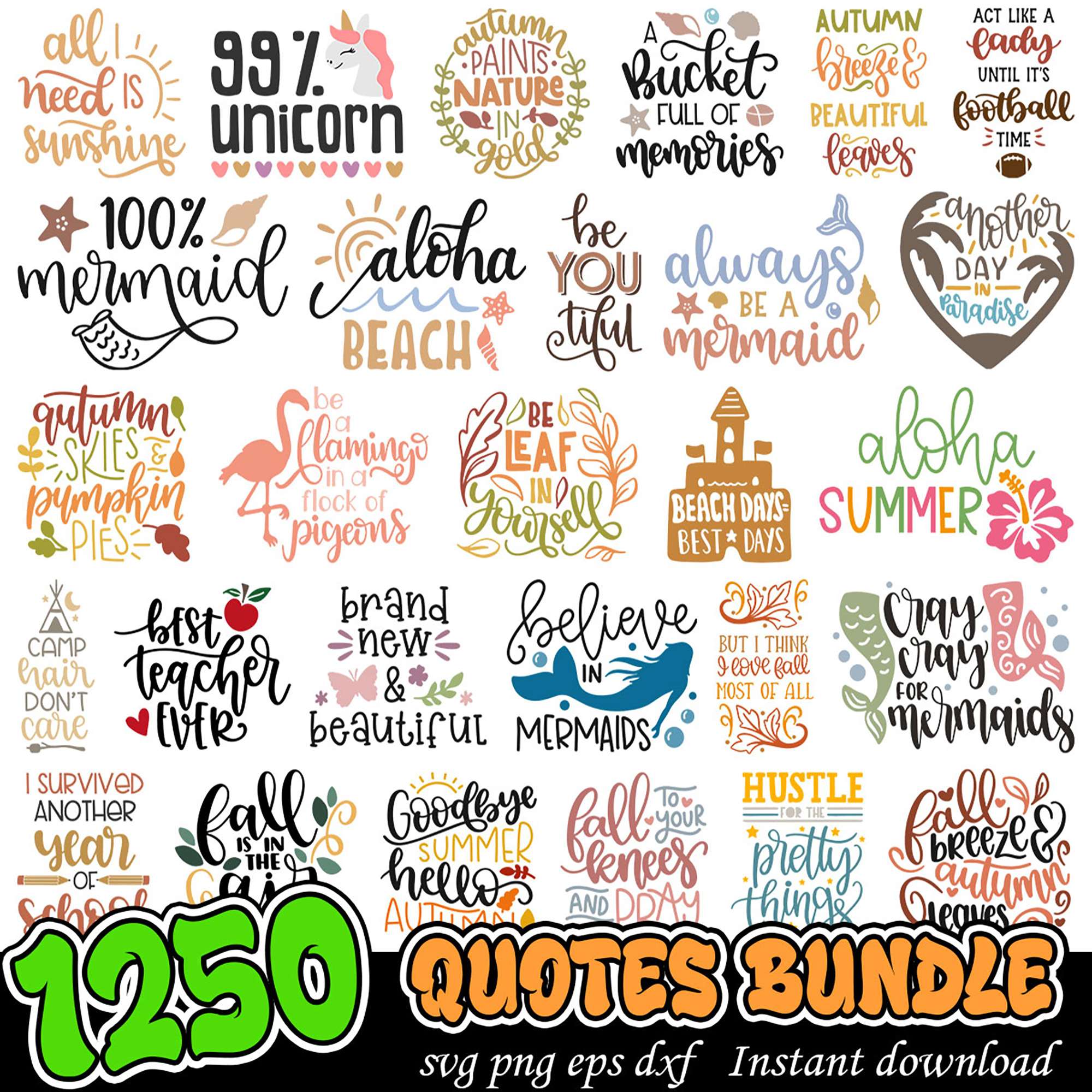 1250 SVG Quotes Bundle Instant Download – svgpan