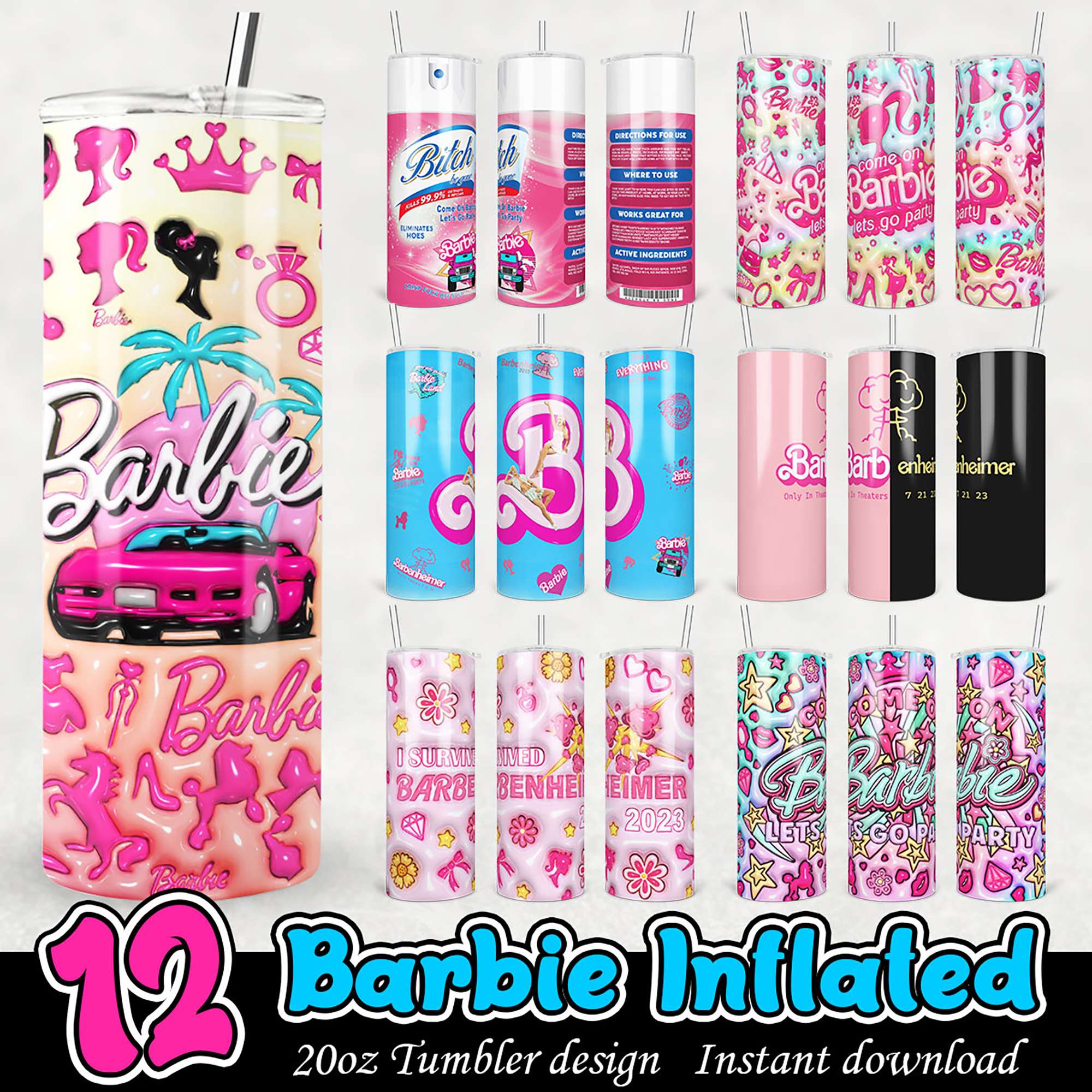 12 Barbie Inflated Tumbler Designs – svgpan