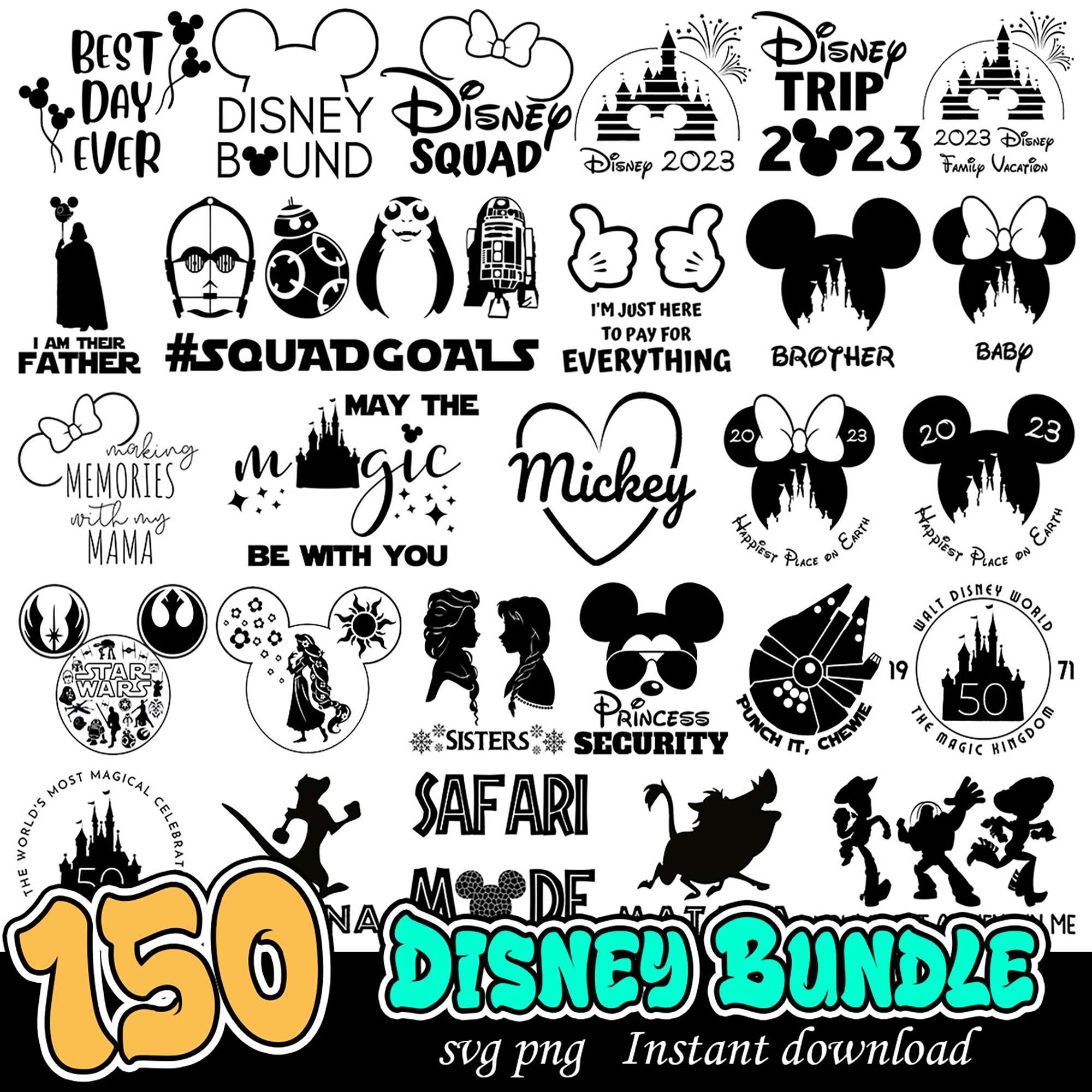 150 Disney SVG Bundle Instant Download – svgpan