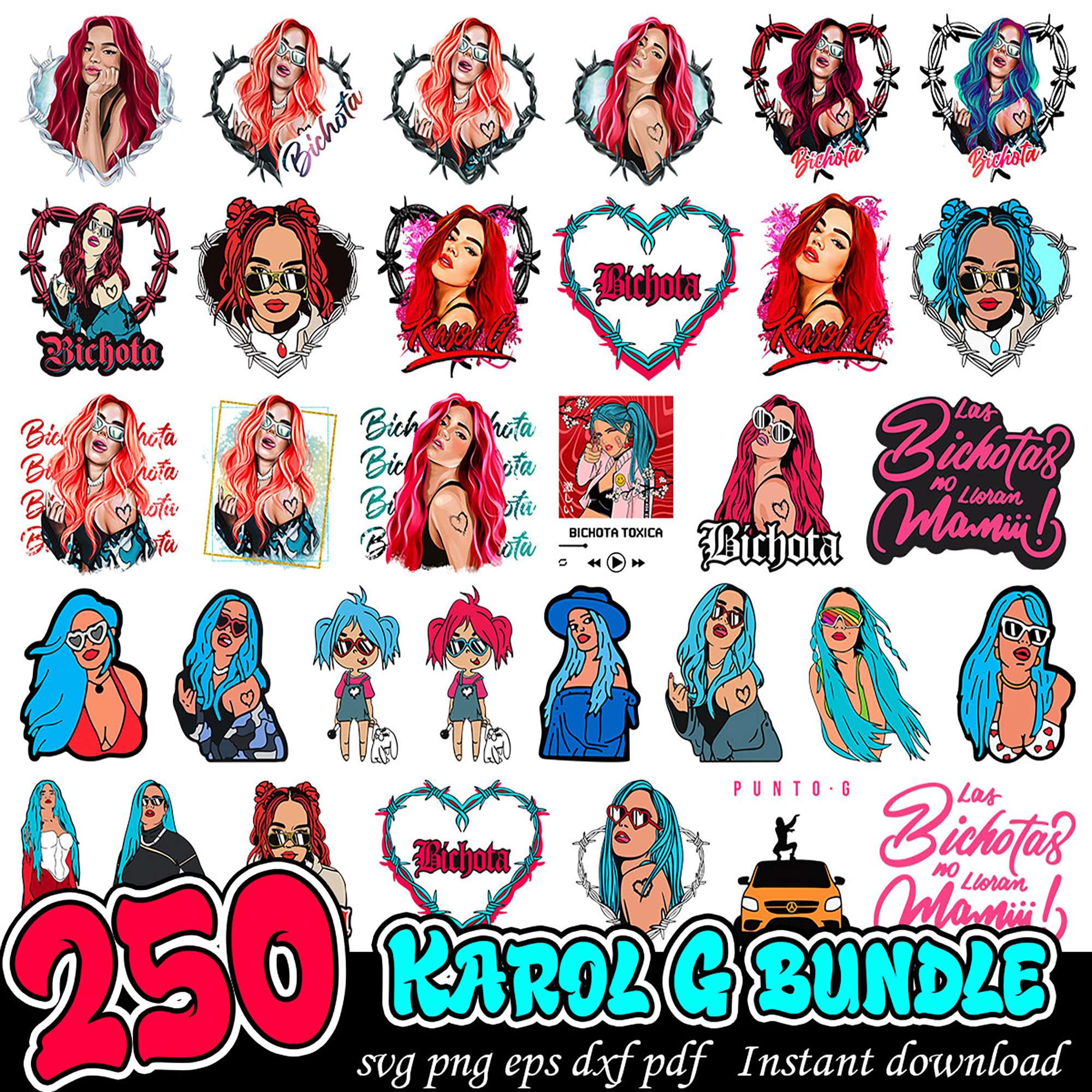 250 Karol G SVG Bundle PNG EPS DXF PDF – svgpan