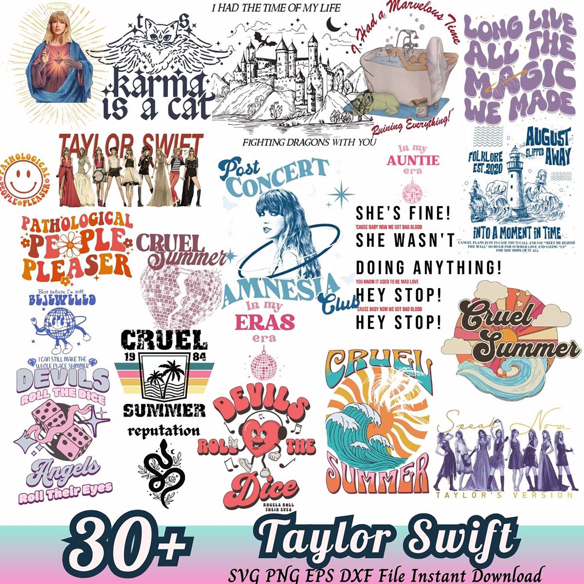 30+ Taylor Swift SVG PNG Bundle – svgpan
