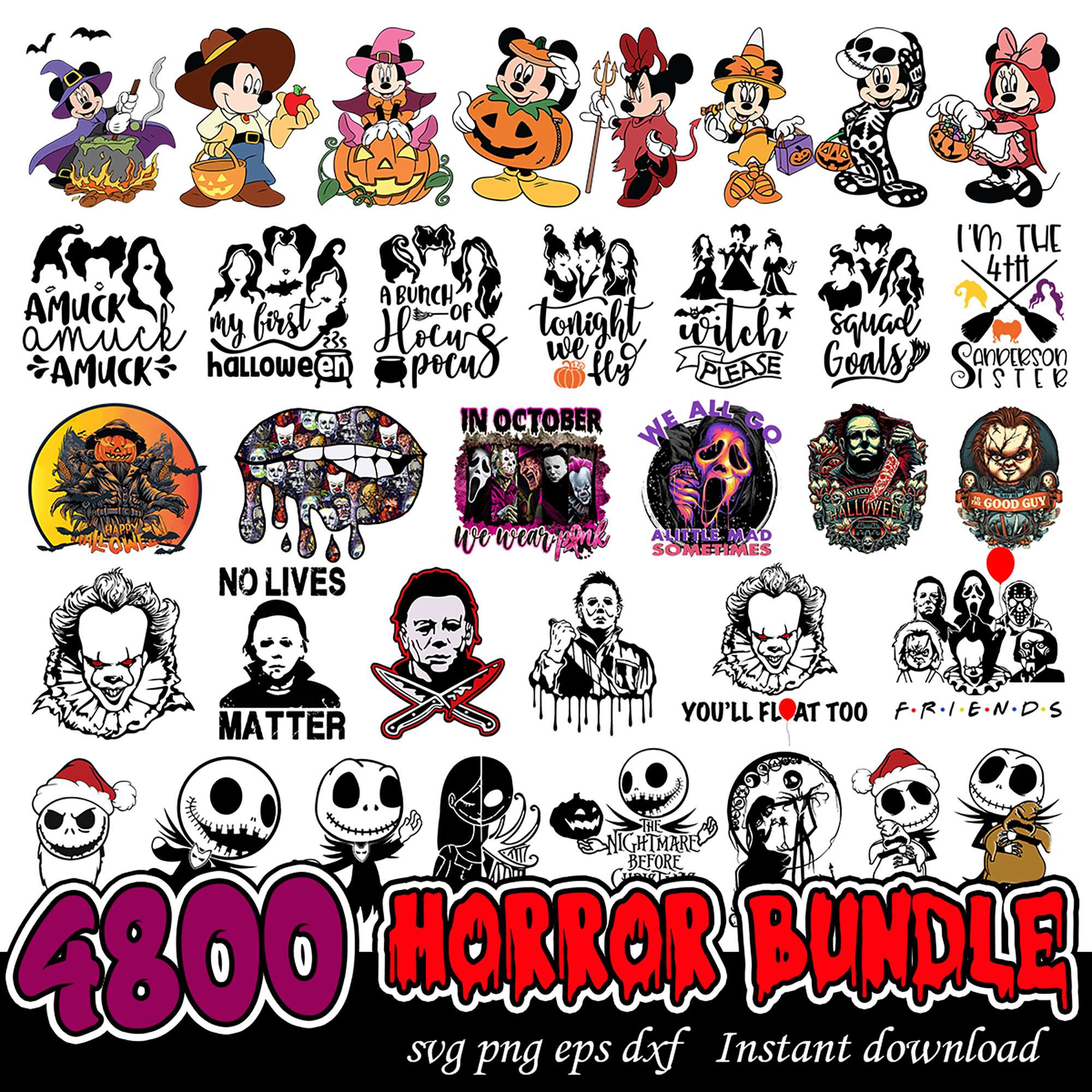4800 Halloween Horror SVG Bundle Instant Download – svgpan