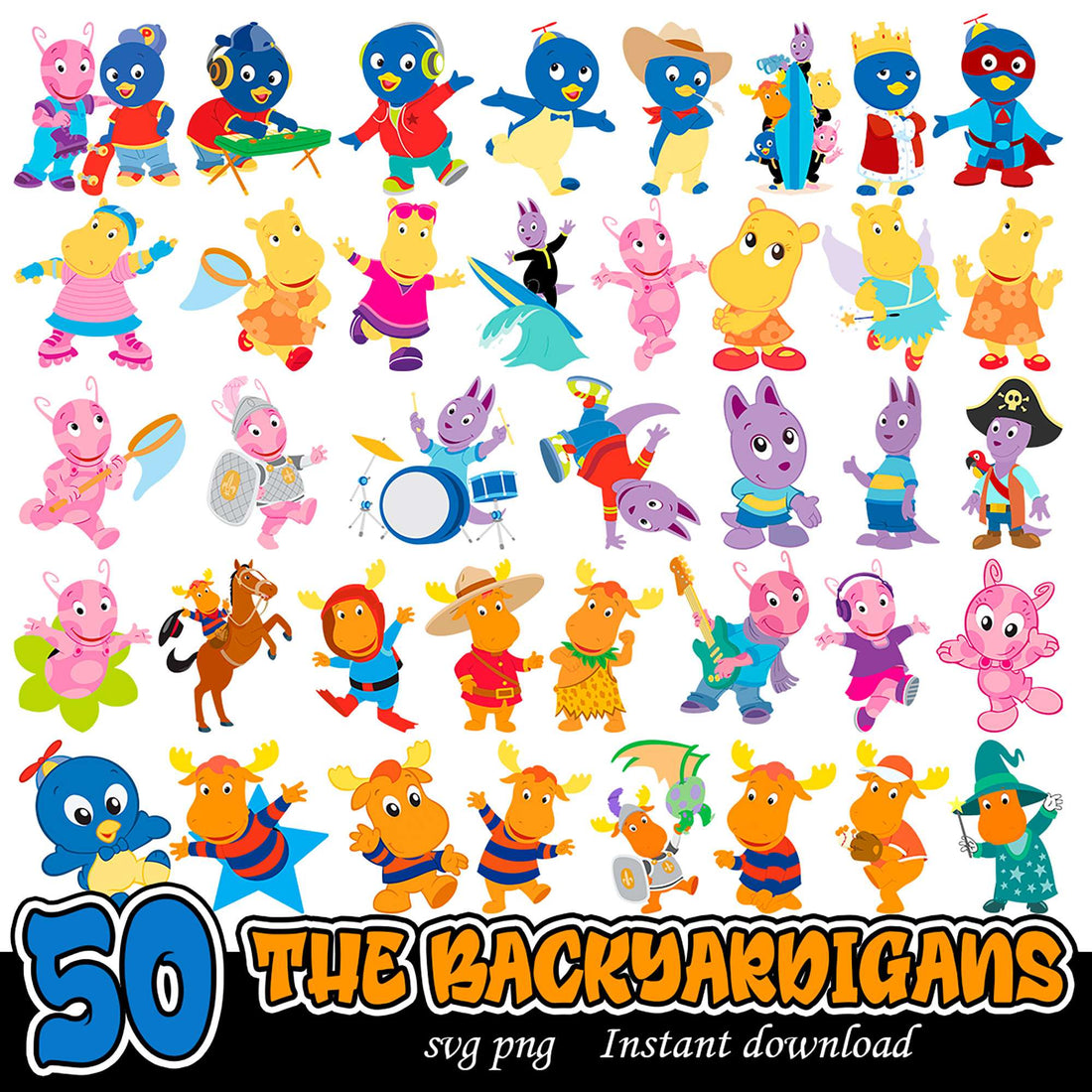 50 The Backyardigans SVG PNG Bundle Instant Download Art – svgpan