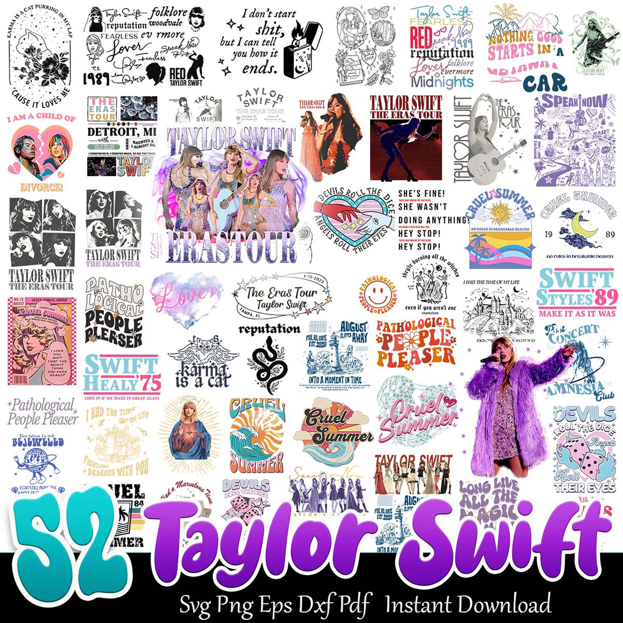 52 Taylor Swift SVG Bundle Designs – svgpan