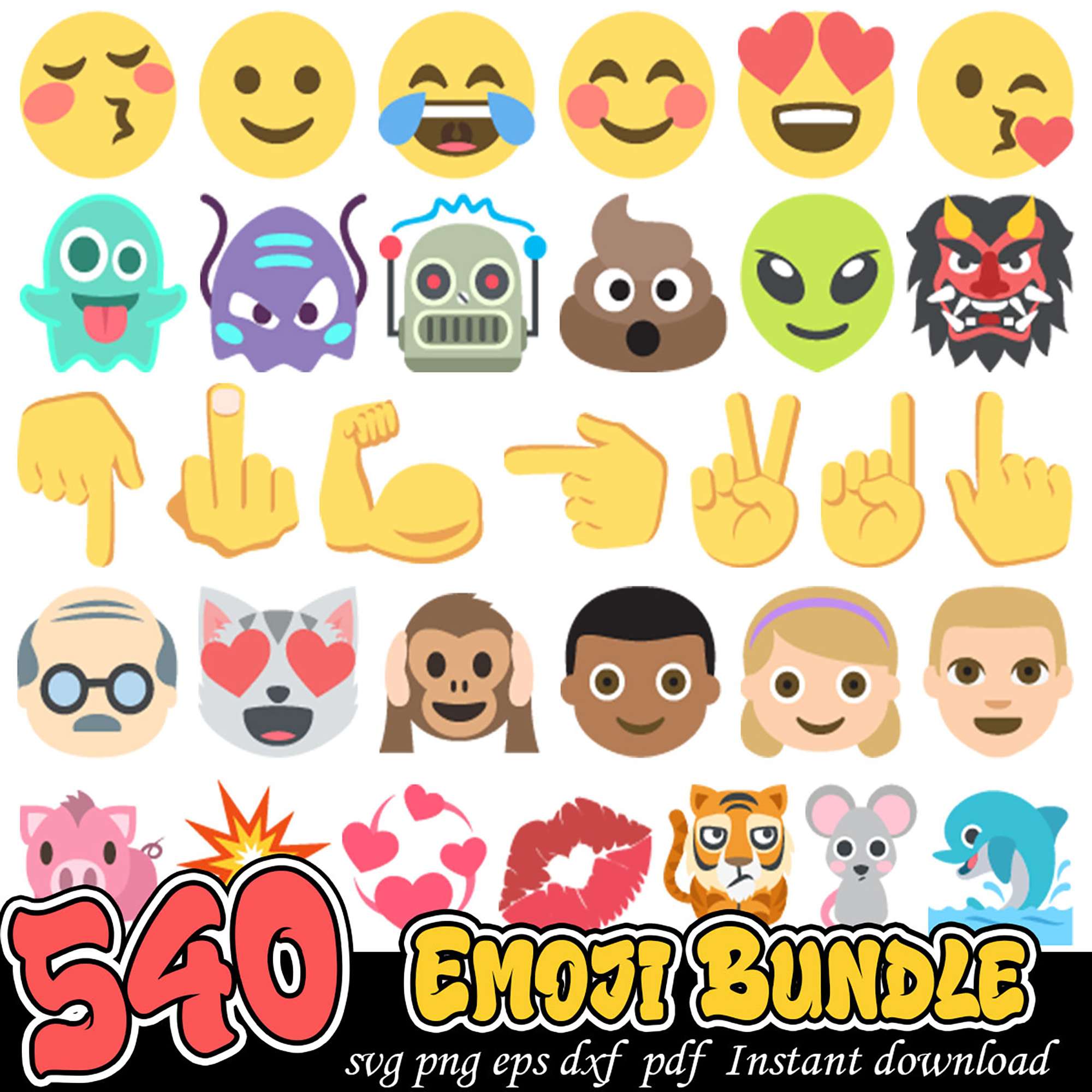 540 Emoji SVG Bundle Instant Download – svgpan