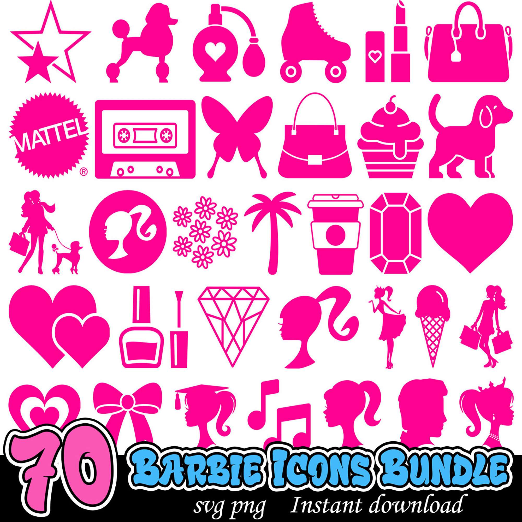 70 Barbie Icons SVG PNG Bundle – svgpan