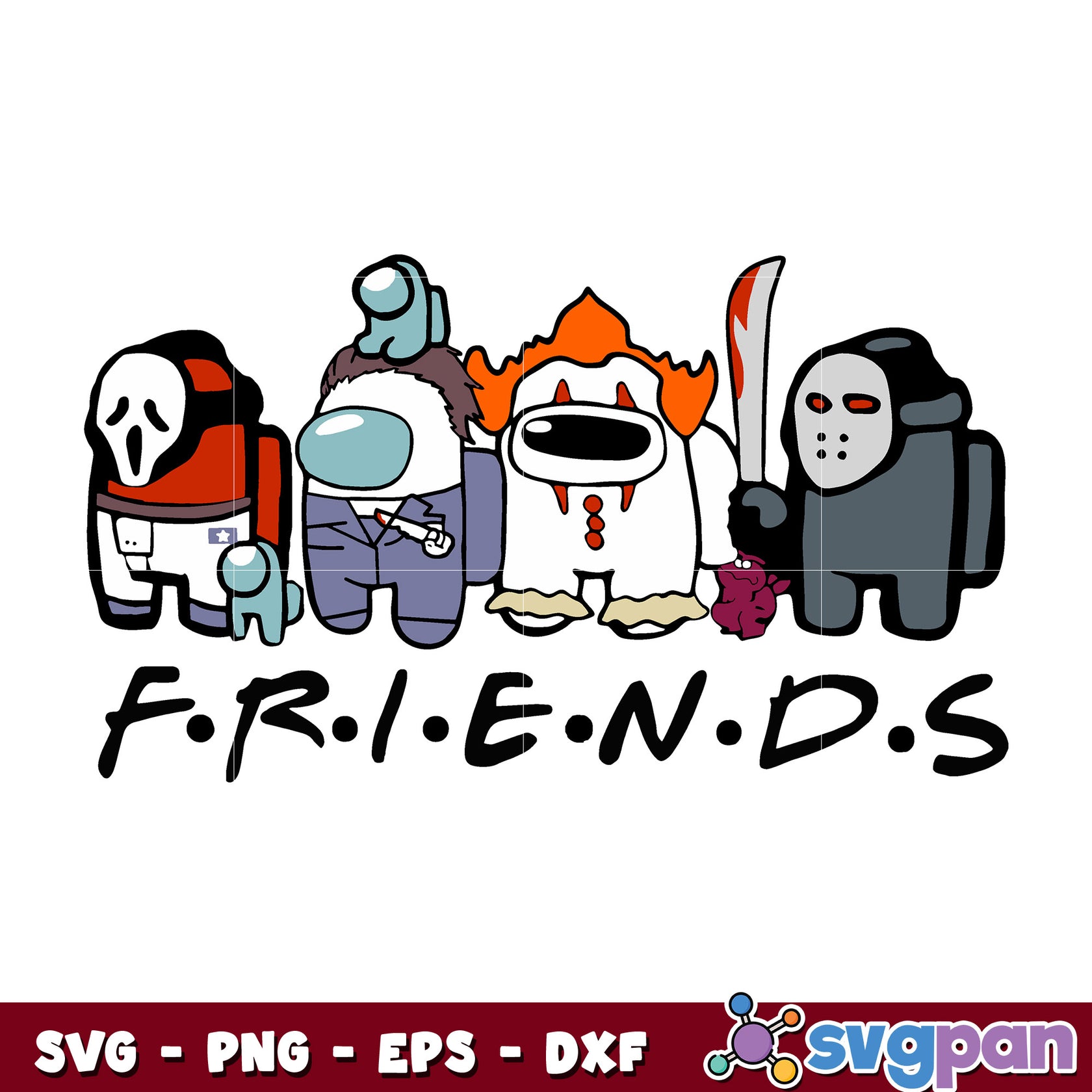 Among Us Ghostface Michael Myers Pennywise Jason Voorhees Friends svg ...
