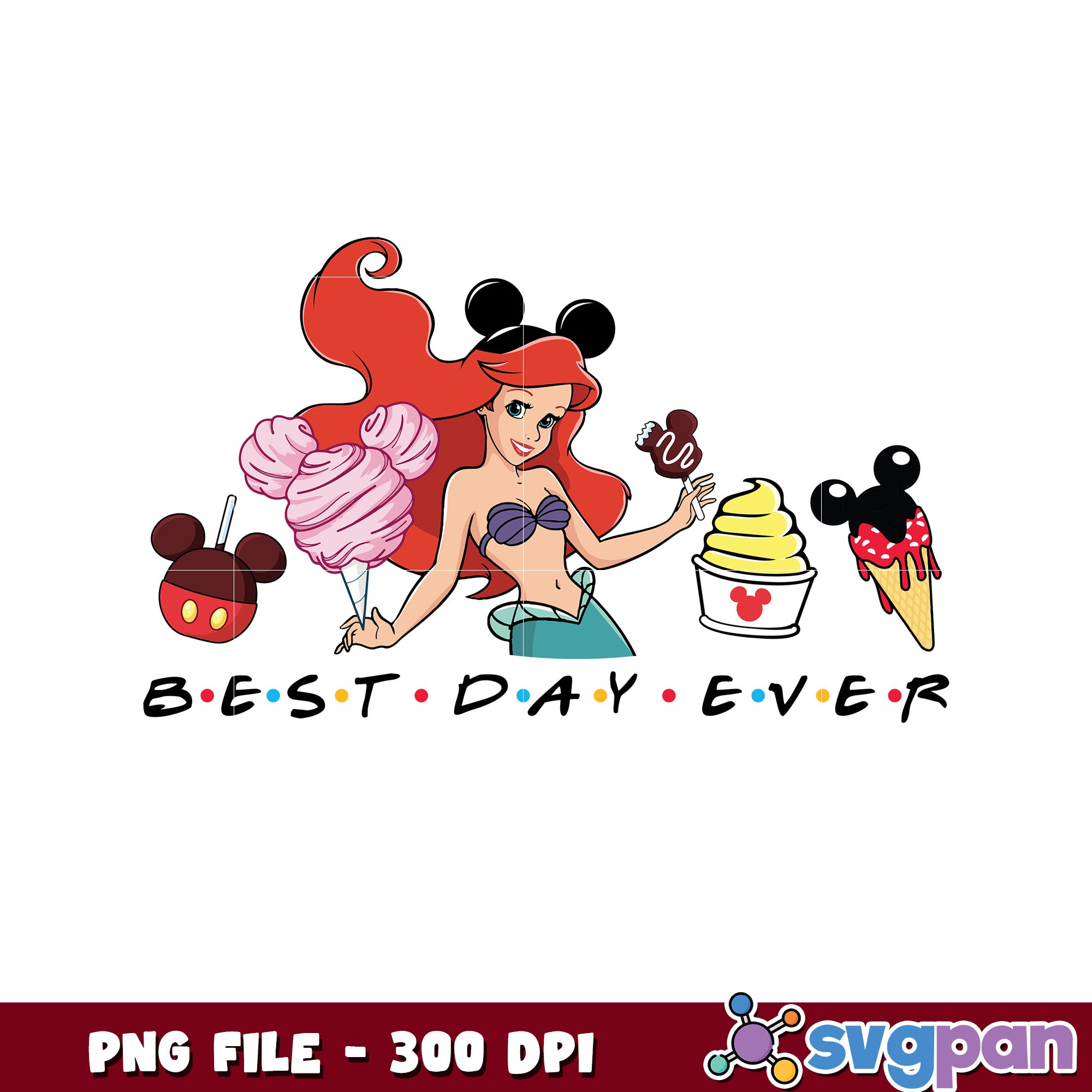 Ariel best day png, christmas costume png, christmas season png – svgpan