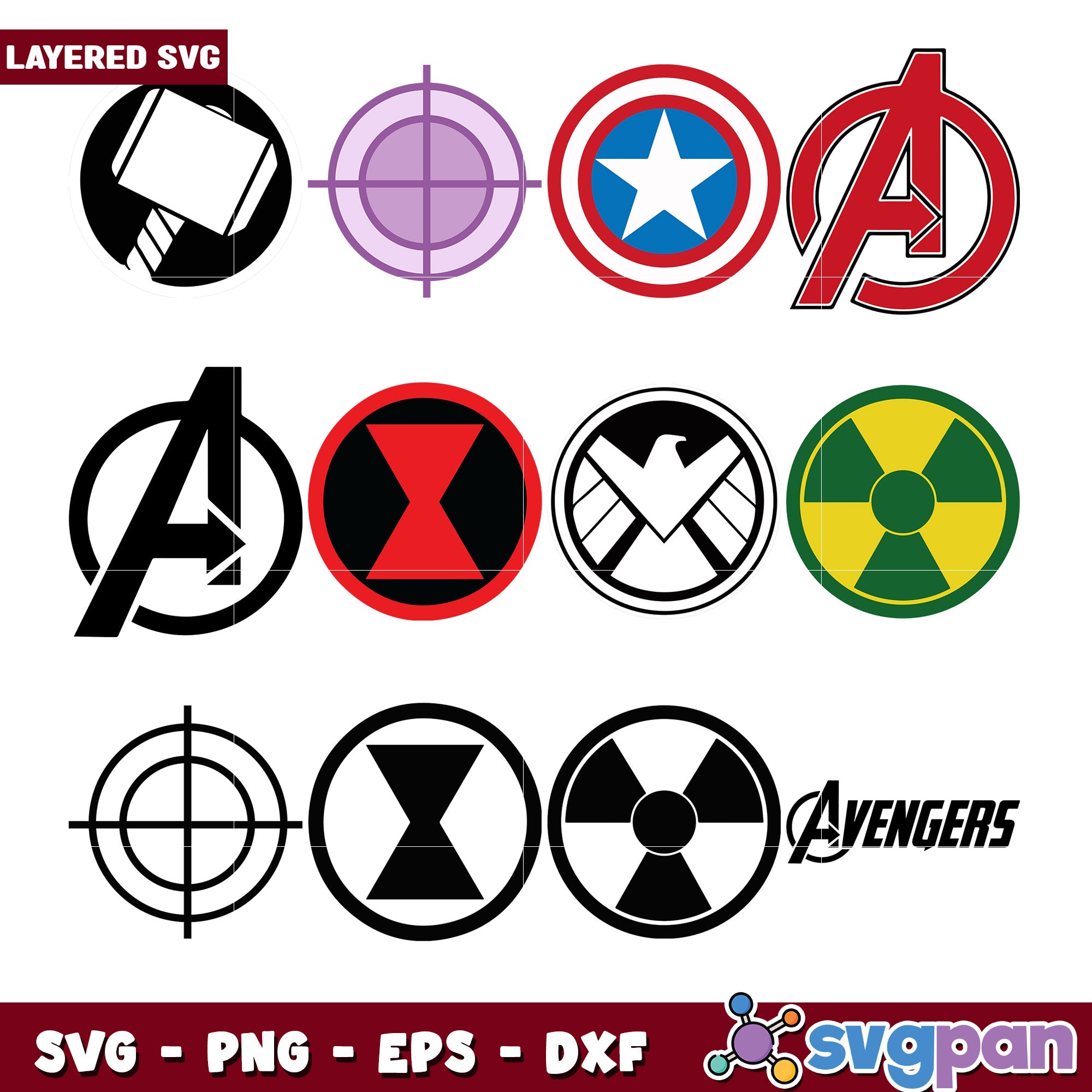 Avengers Logo SVG Bundle – svgpan