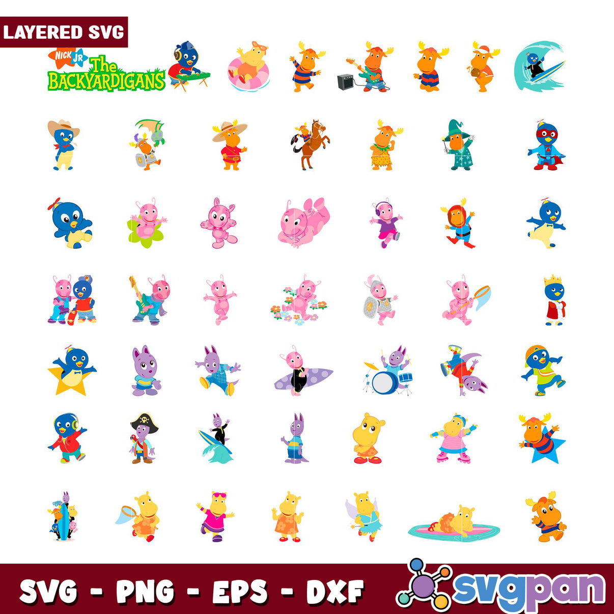 Backyardigans SVG Bundle Fun Layered Designs Pack – svgpan