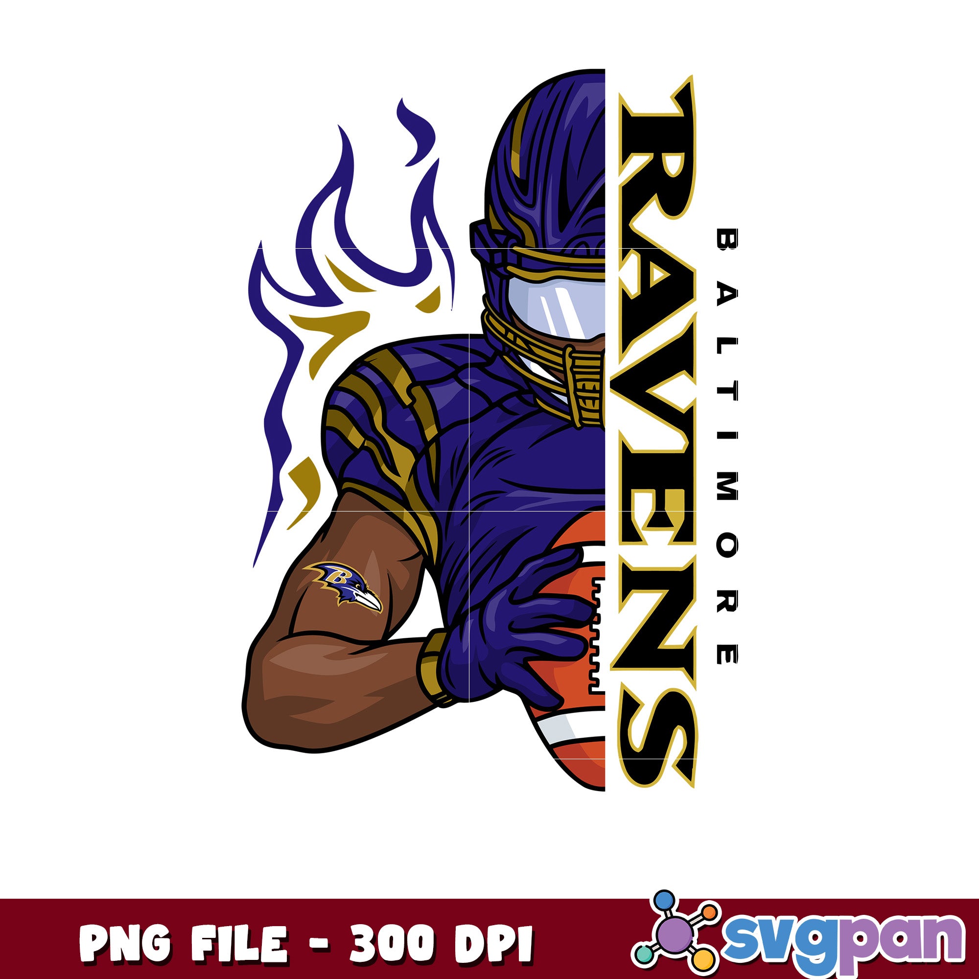 Baltimore ravens nfl man player design png, american football league p ...