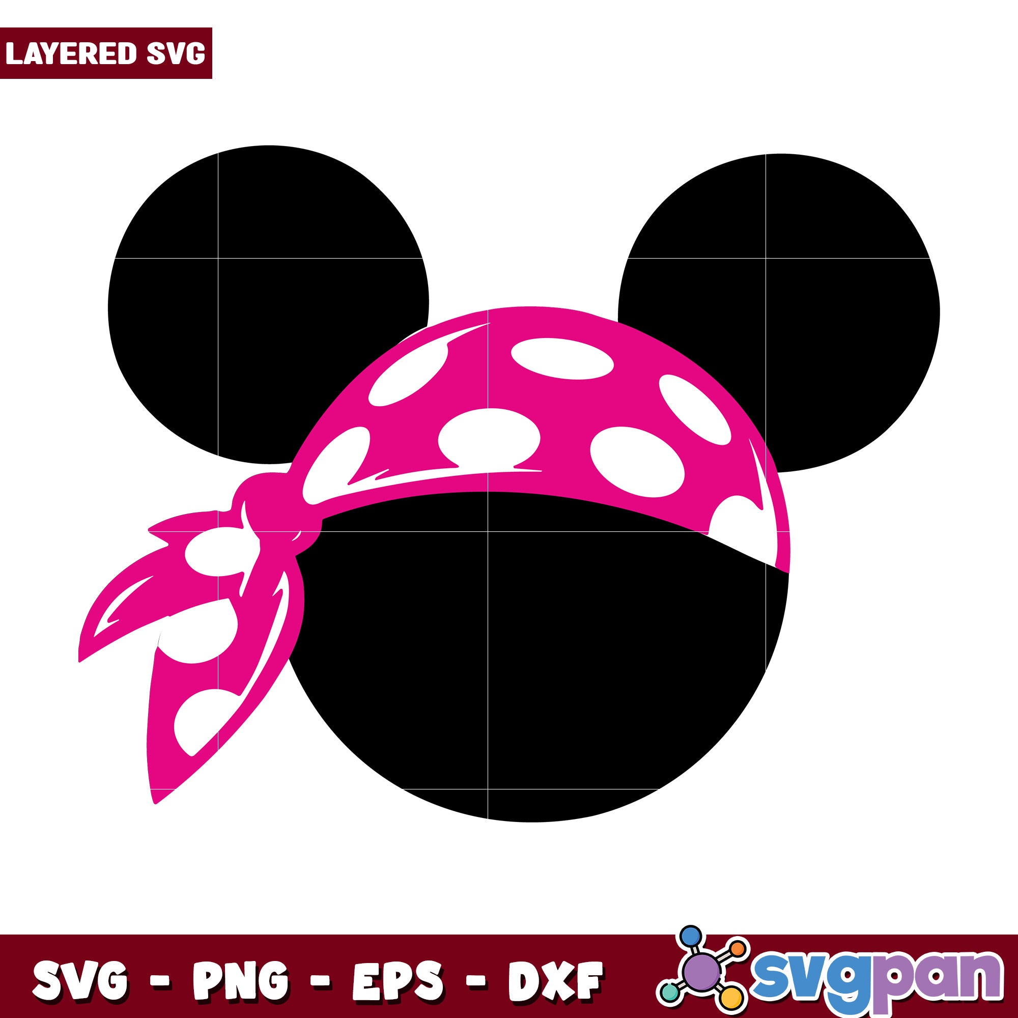Black point minnie mouse pirate design svg, mickey mouse toys svg, dis ...