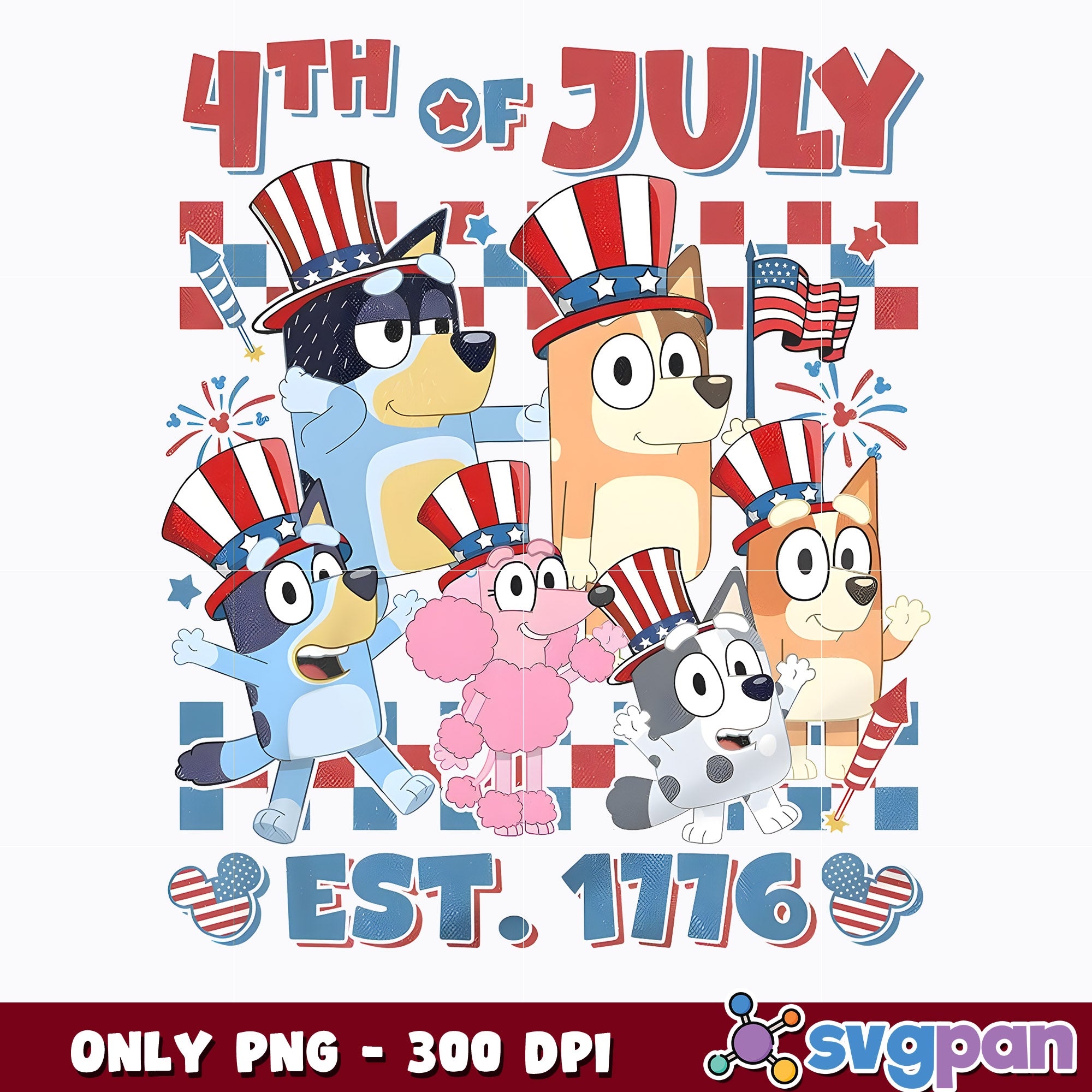Bluey 4th Of July png, Red White Bluey png – svgpan