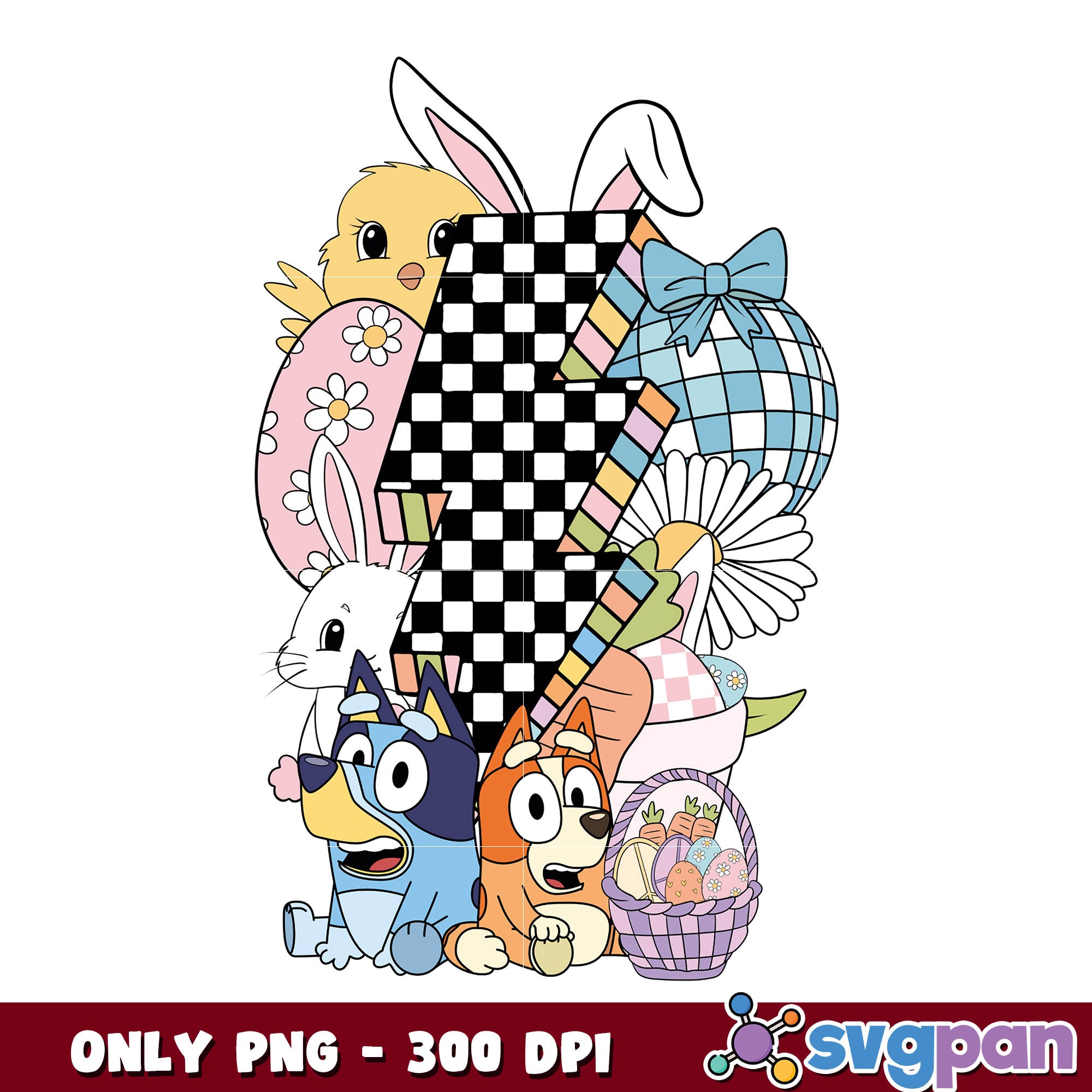 Bluey and bingo easter png bundle, Easter bunny png, Bluey characters ...