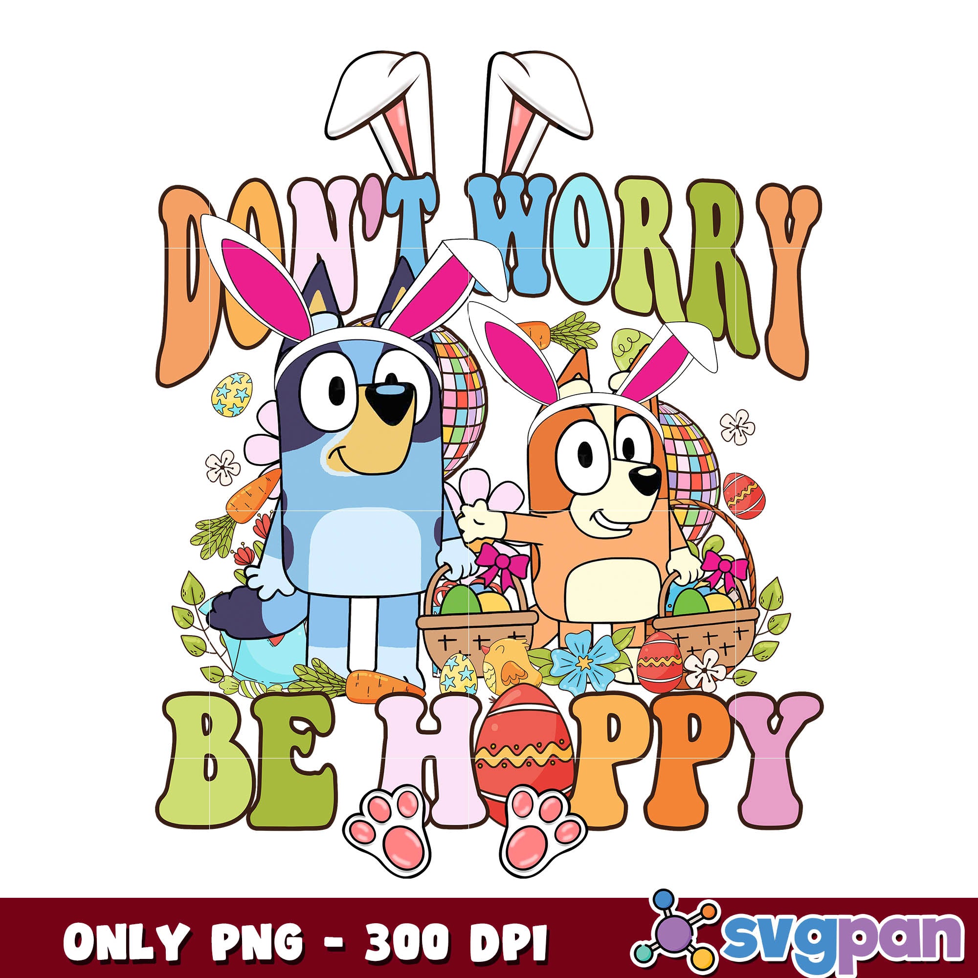 Bluey bingo easter be happy png, bluey easter png, bluey bingo png – svgpan