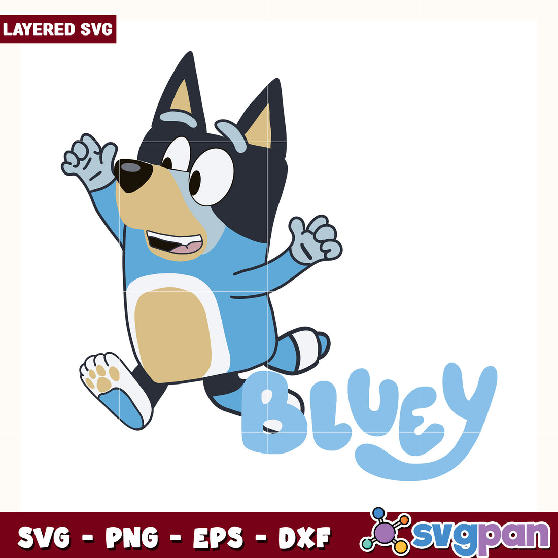Bluey cute character design svg, cute dog cartoon svg, bluey cartoon s ...