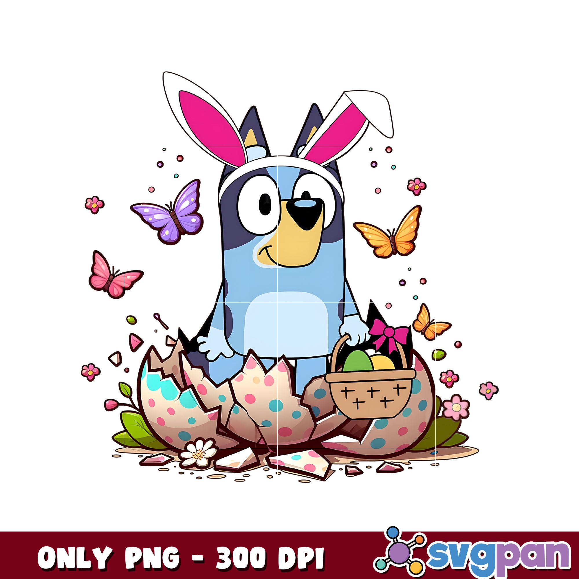 Bluey easter bunny cartoon png, bluey dog png, bluey png – svgpan