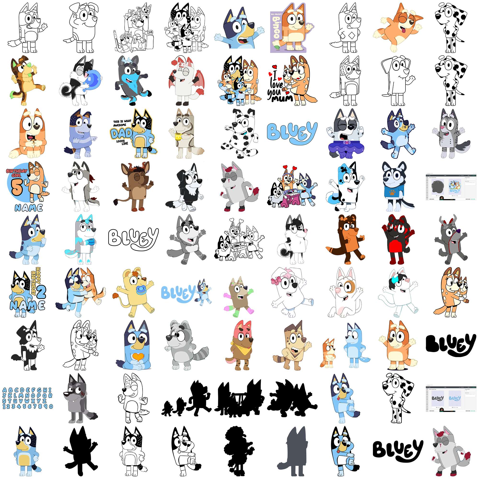 Bluey enormous svg bundle, bluey episodes svg, bingo bluey svg – svgpan