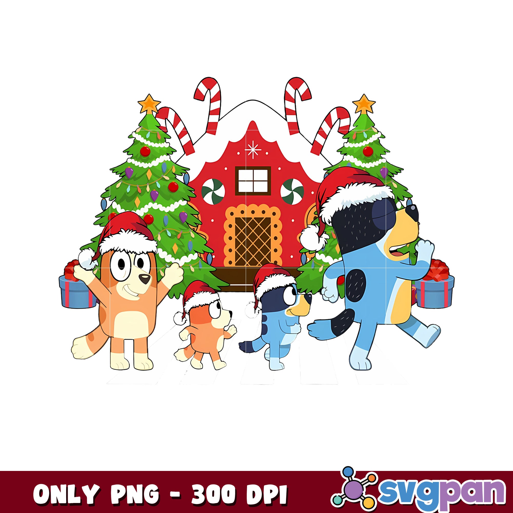 Bluey family christmas design png, bluey merry christmas png – svgpan