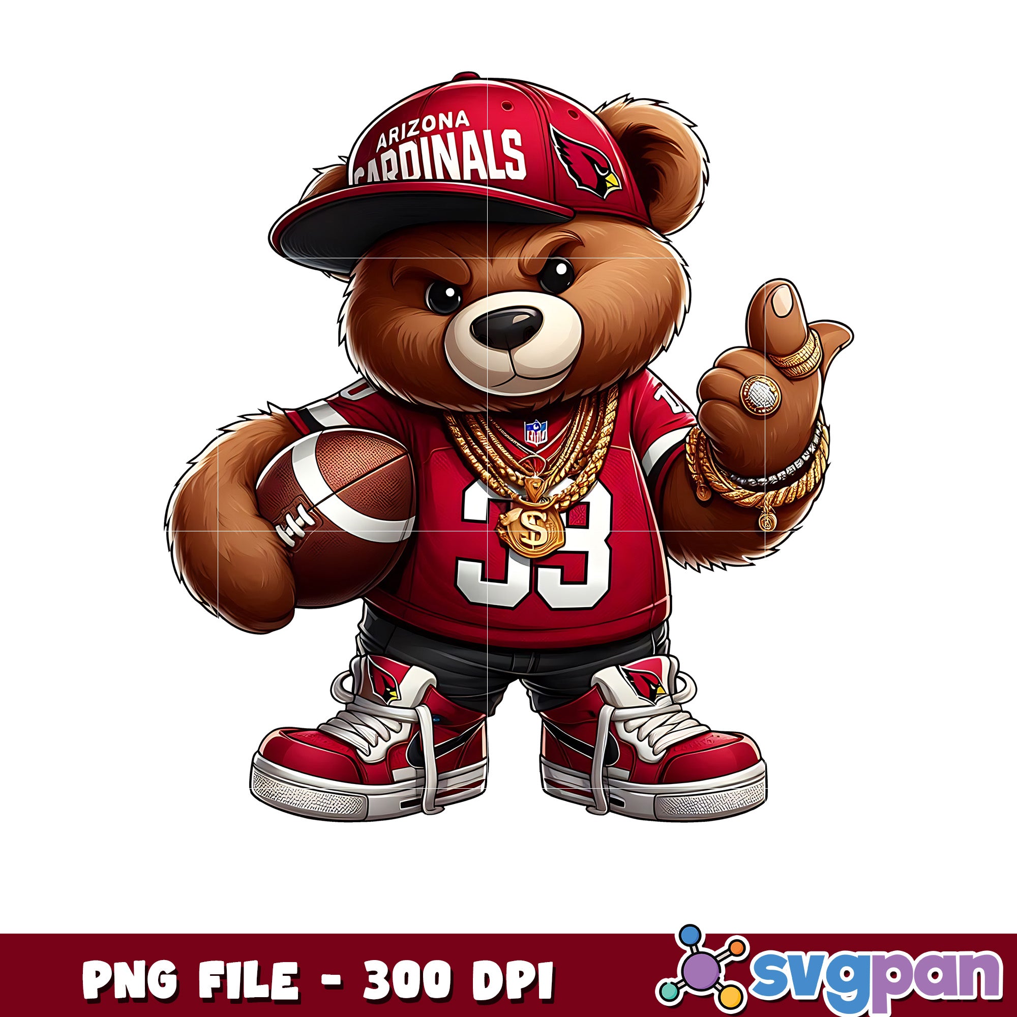 Cardinals thug life bear png, nfl jerseys png, american rugby png – svgpan