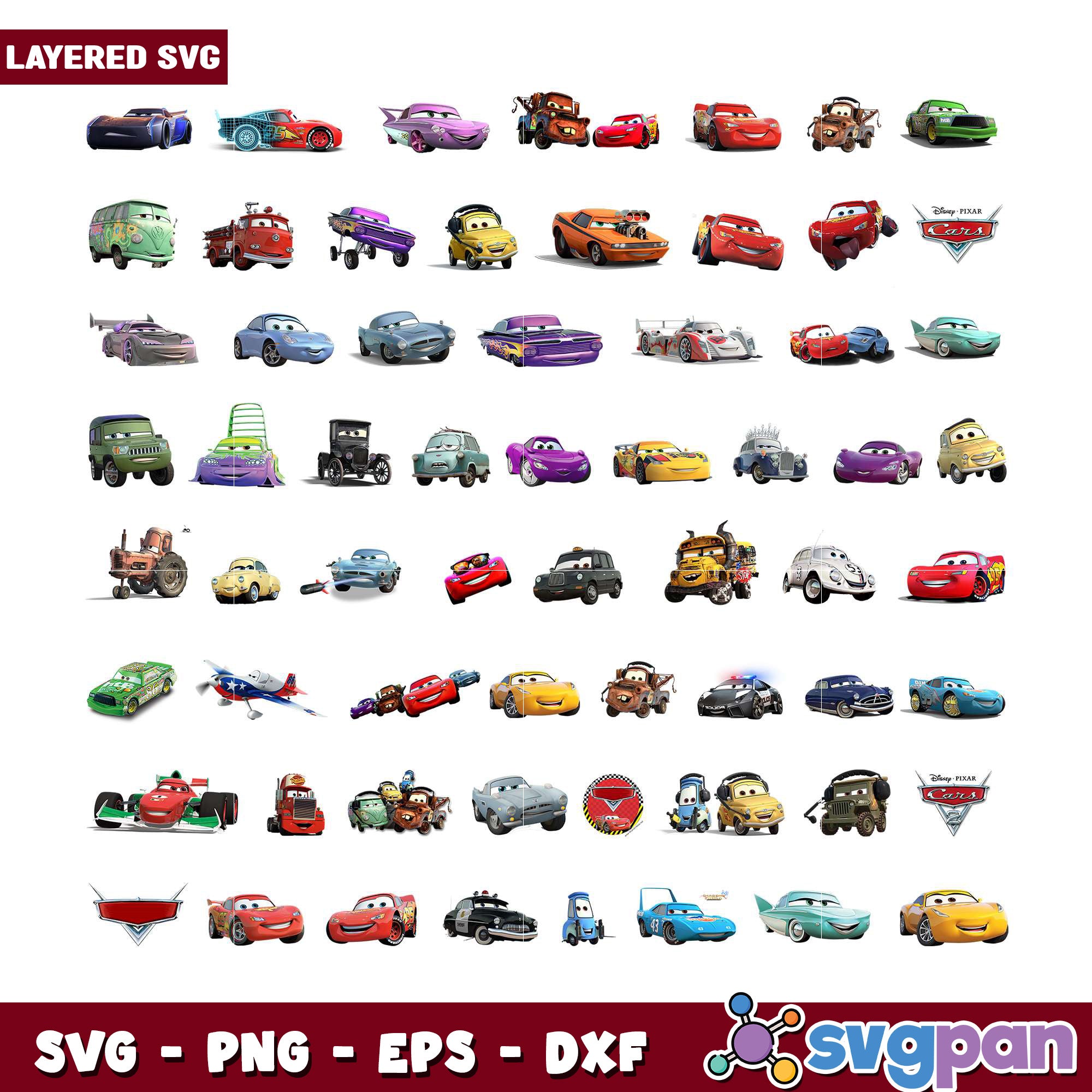 Cars SVG Bundle Layered Cut Files – svgpan