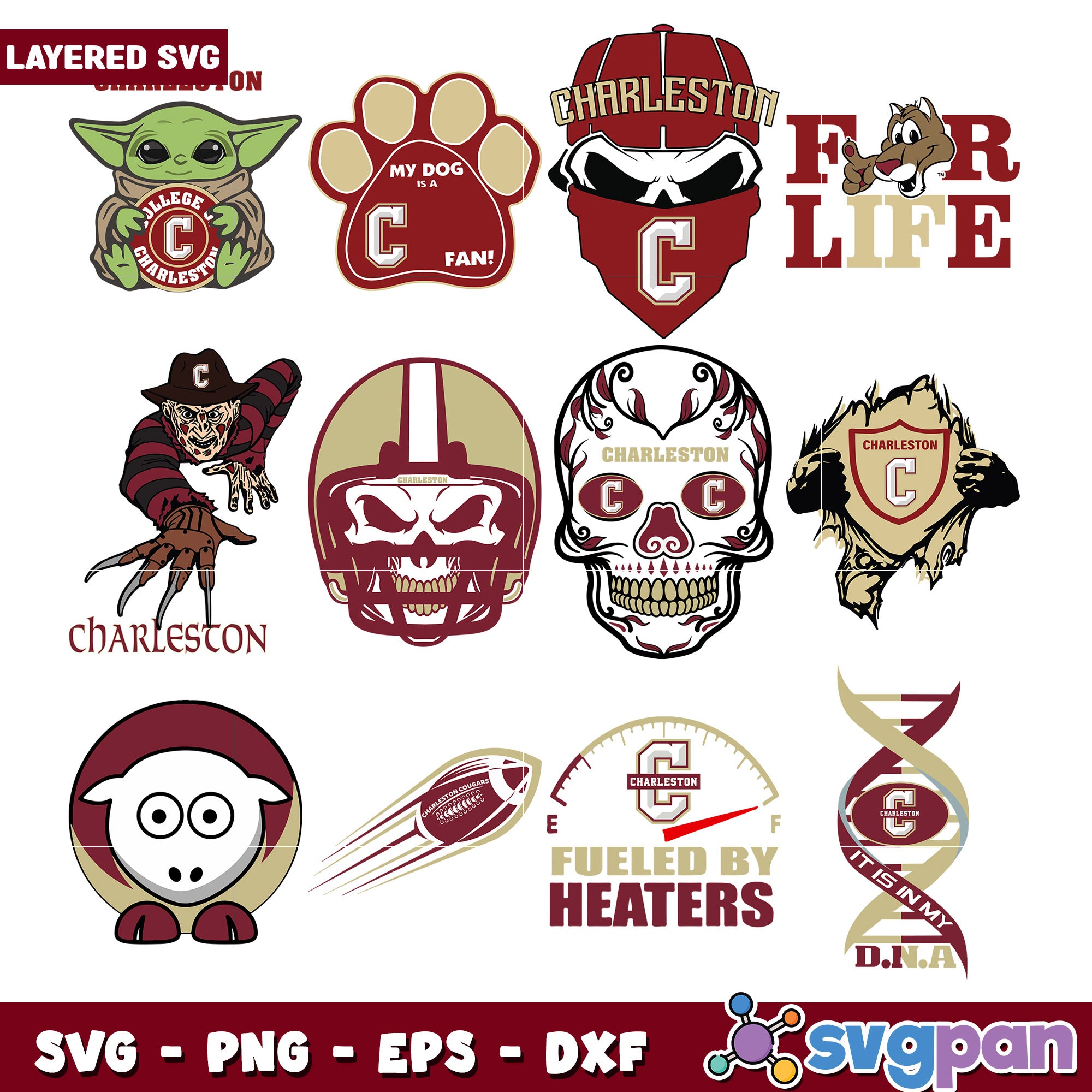 Charleston Layered SVG Bundle for Creative Projects – svgpan