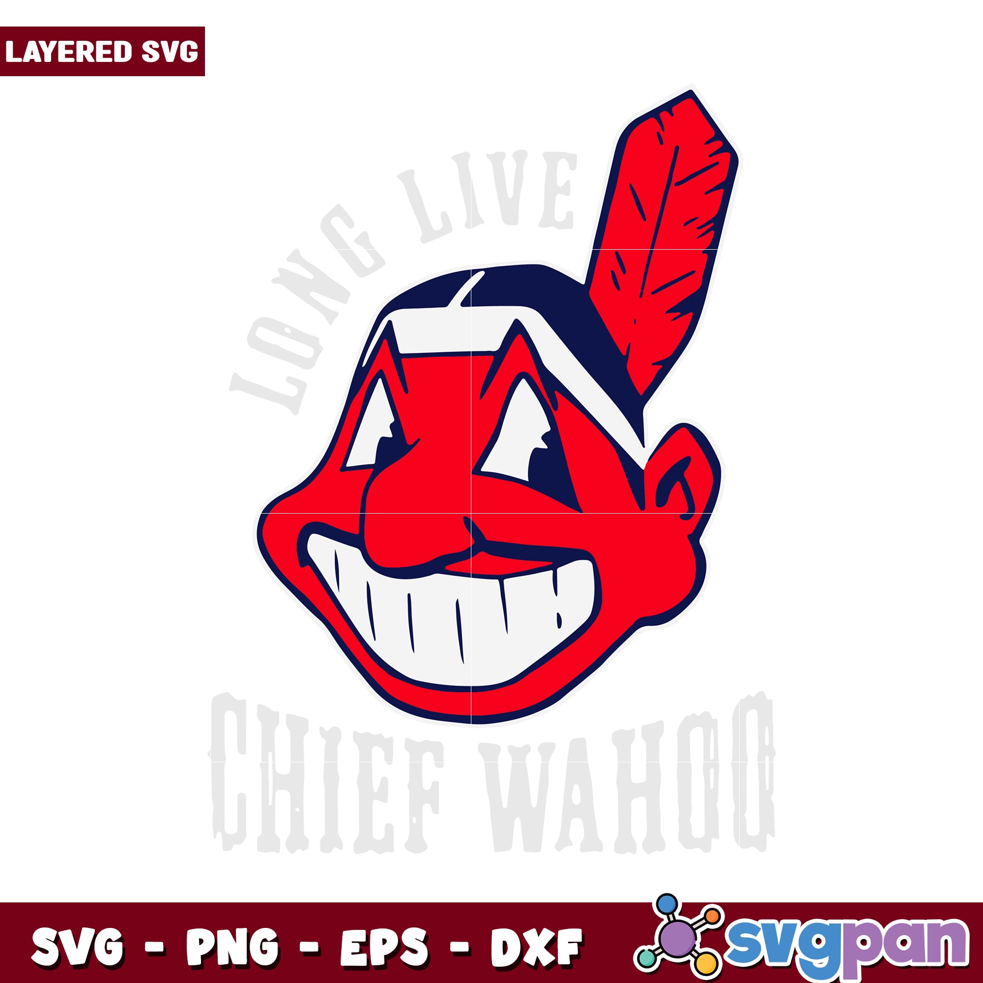 Chief Wahoo SVG design for crafting projects, perfect for fans – svgpan