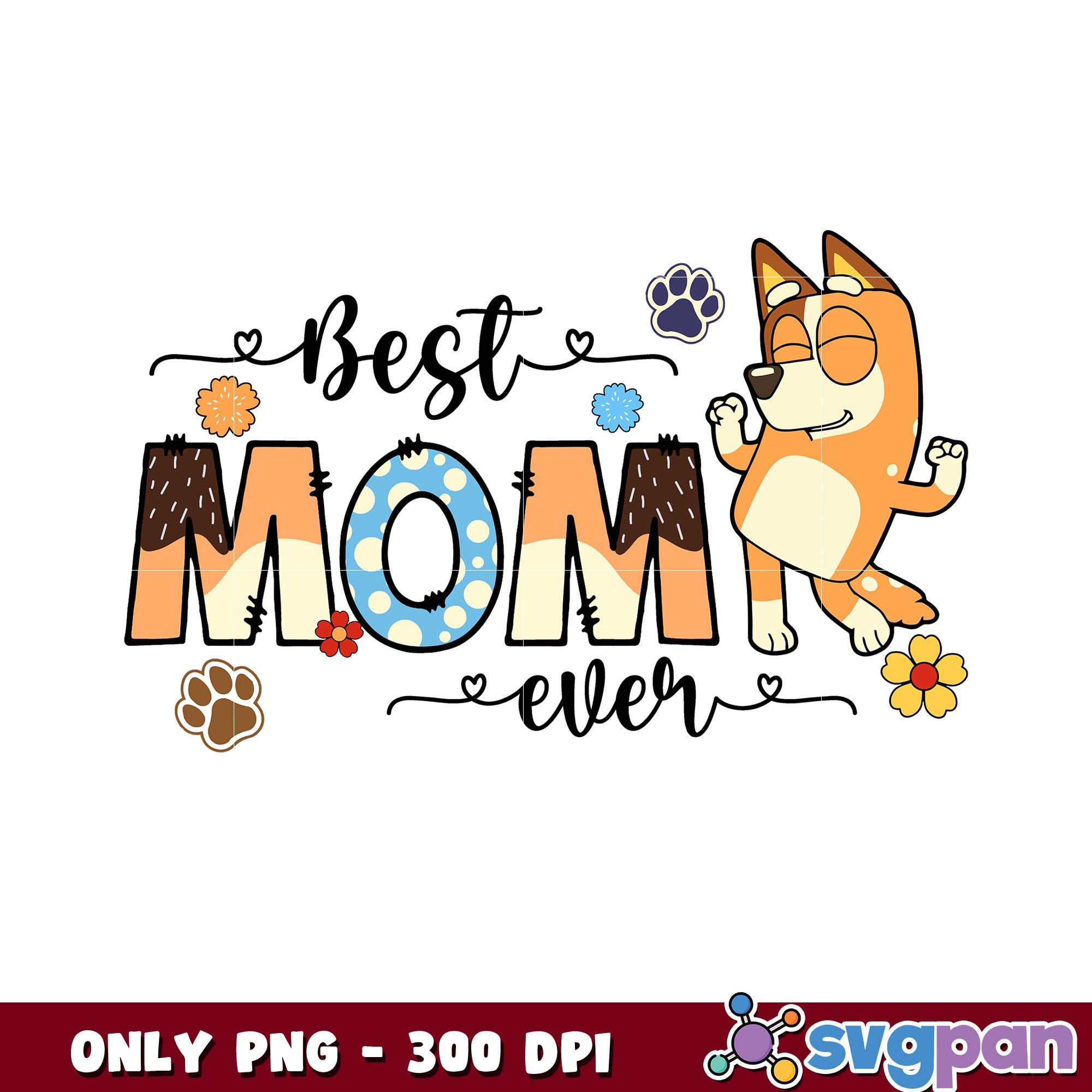 Chilli heeler best mom ever bluey cartoon png, bluey mama png – svgpan