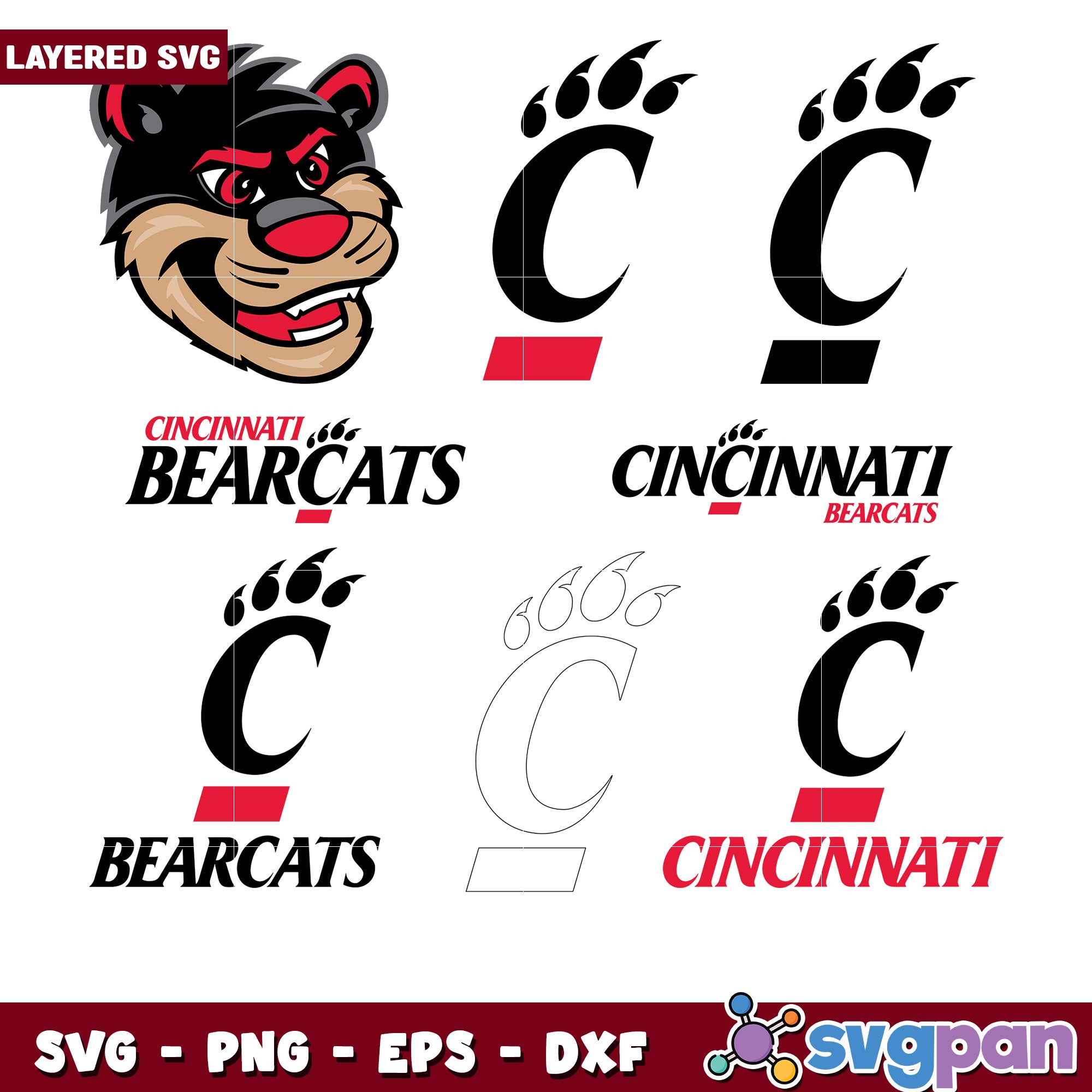 Cincinnati Bearcats SVG Bundle for Craft Projects – svgpan