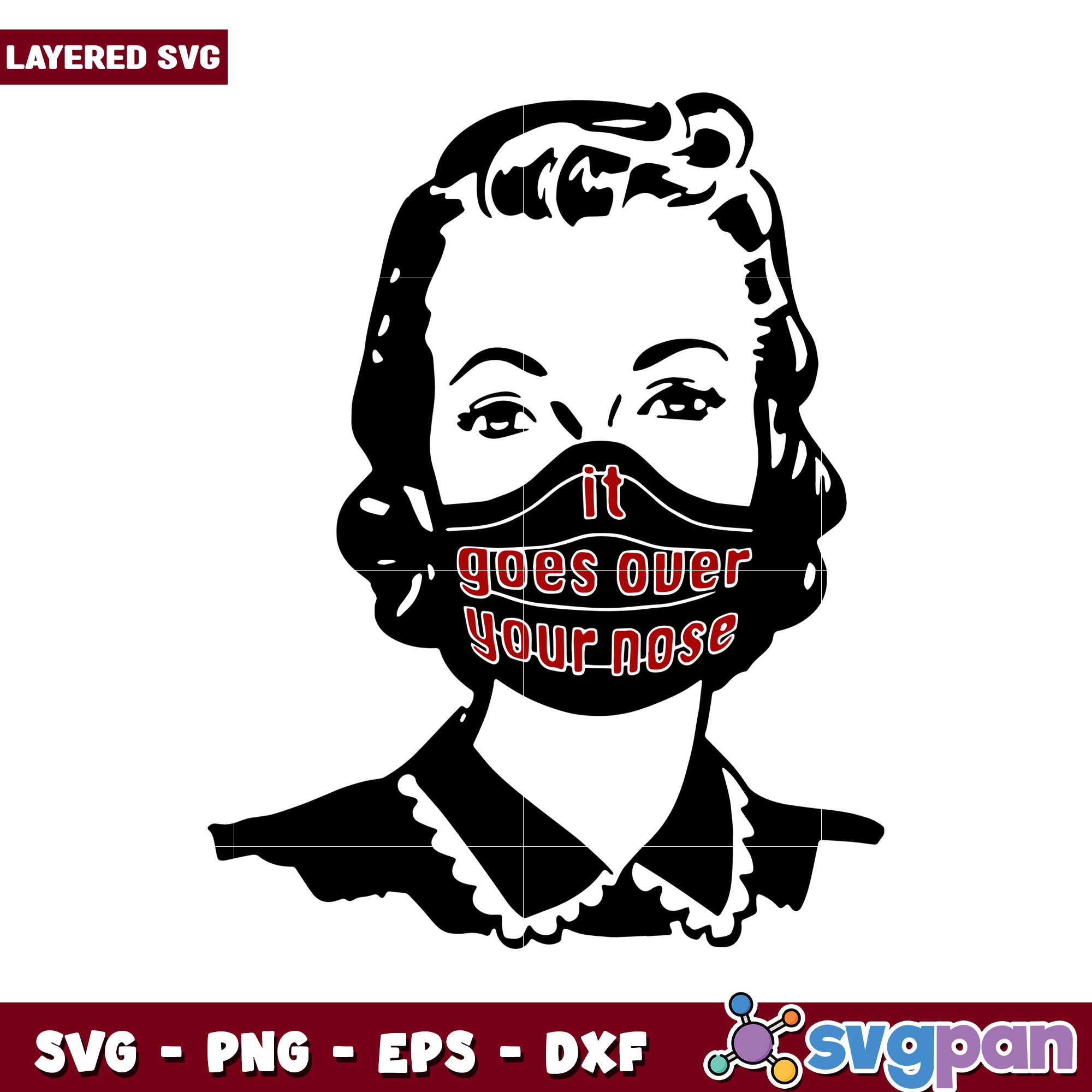 Classic Mask Design SVG, it goes over your nose graphic art – svgpan