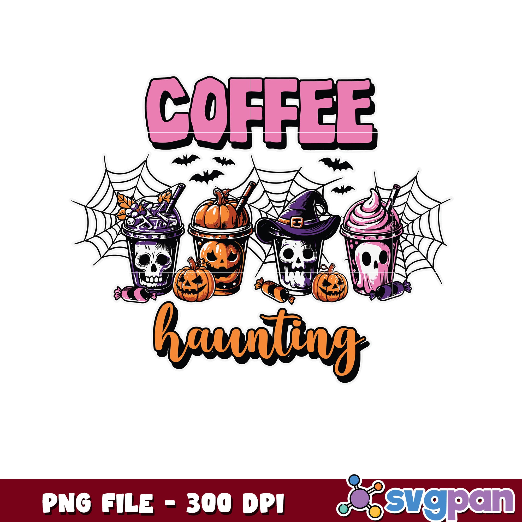 Coffee haunting png, halloween png, halloween decorations png – svgpan