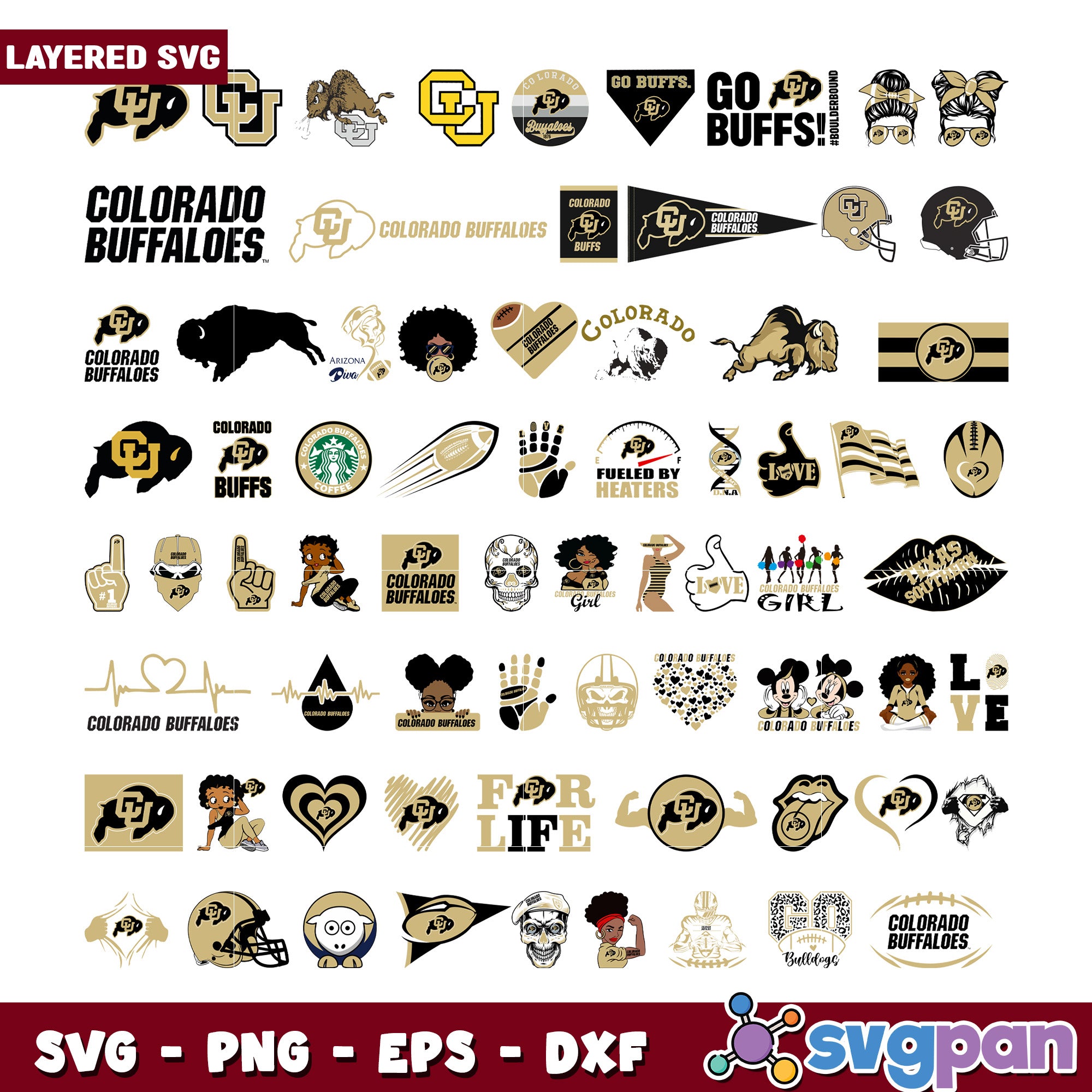 Colorado Buffaloes SVG Bundle for Creatives 40+ Designs – svgpan