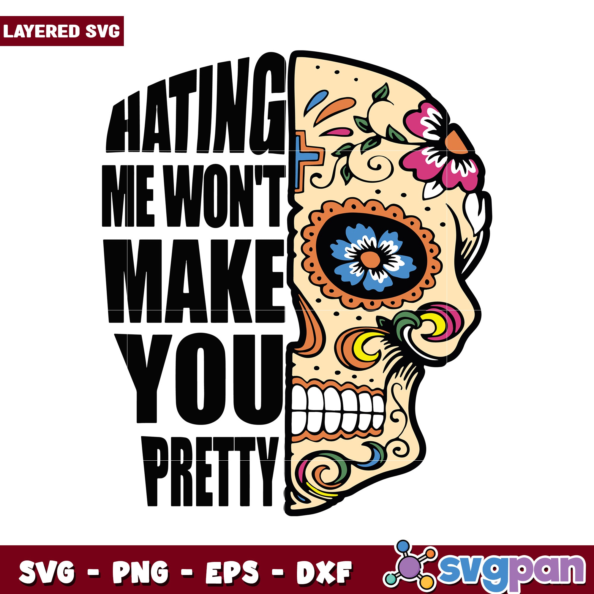 Colorful Skull Design SVG, Perfect for Creative Craft Projects – svgpan