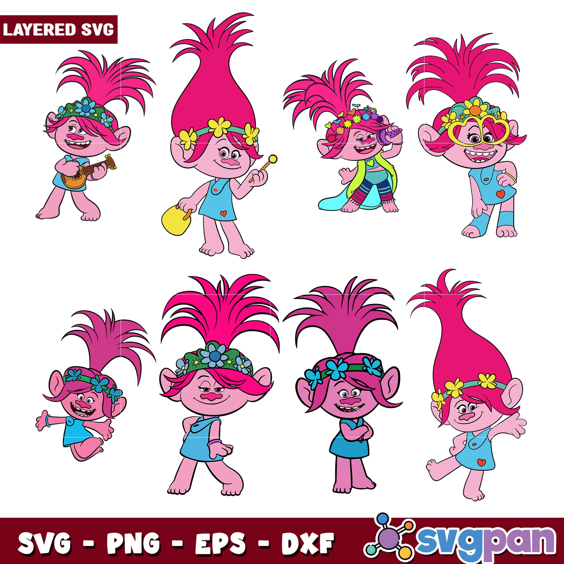 Colorful Trolls SVG Bundle for Creative Projects – svgpan