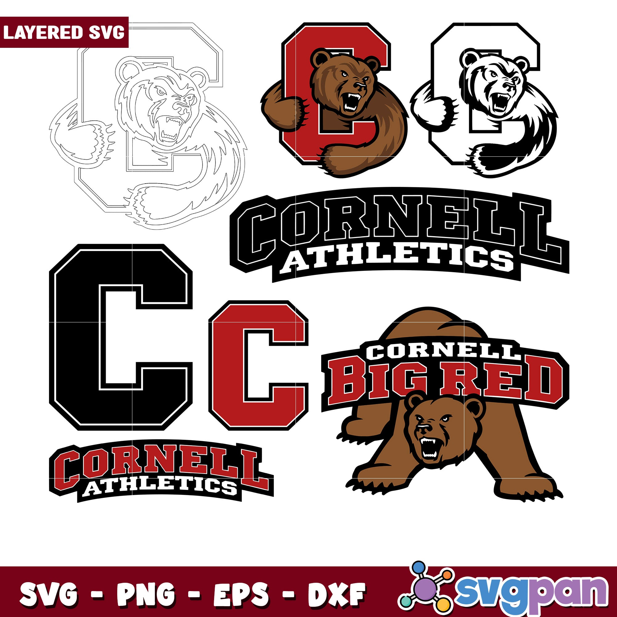 Cornell Big Red Bear SVG Bundle – svgpan