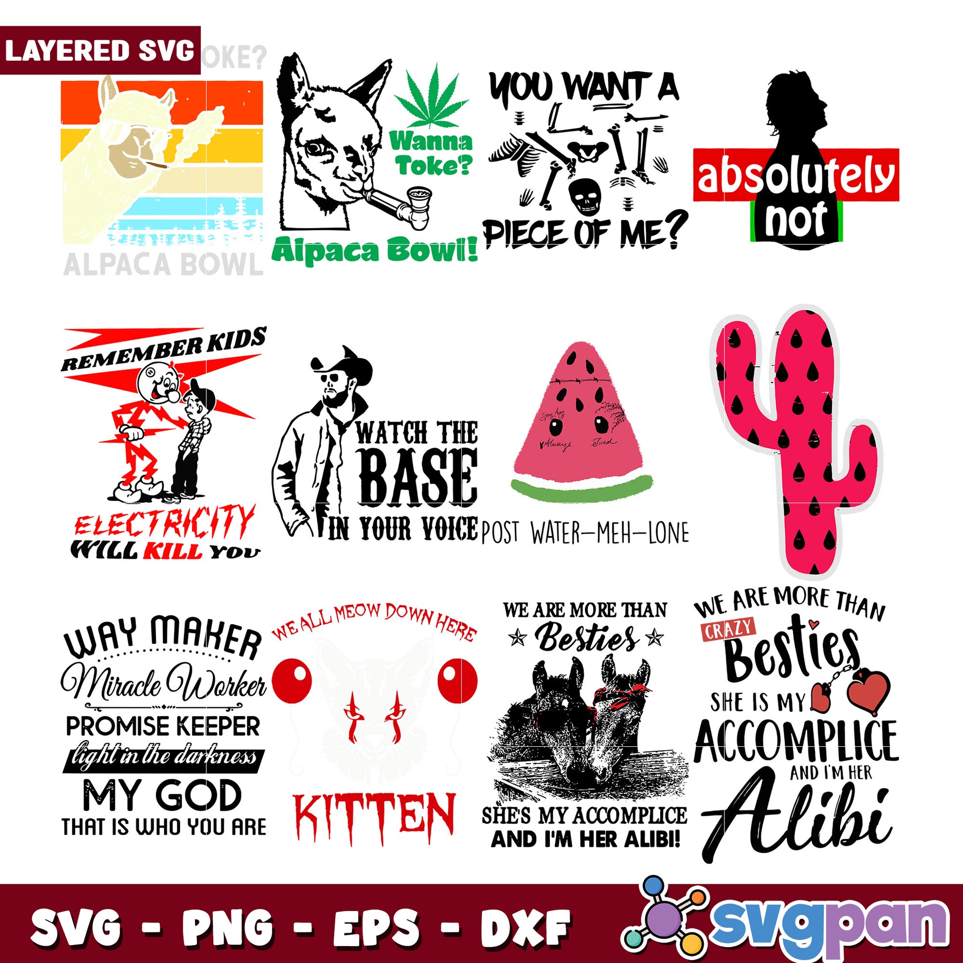 Creative SVG Bundle with Fun Animal and Phrase Designs – svgpan