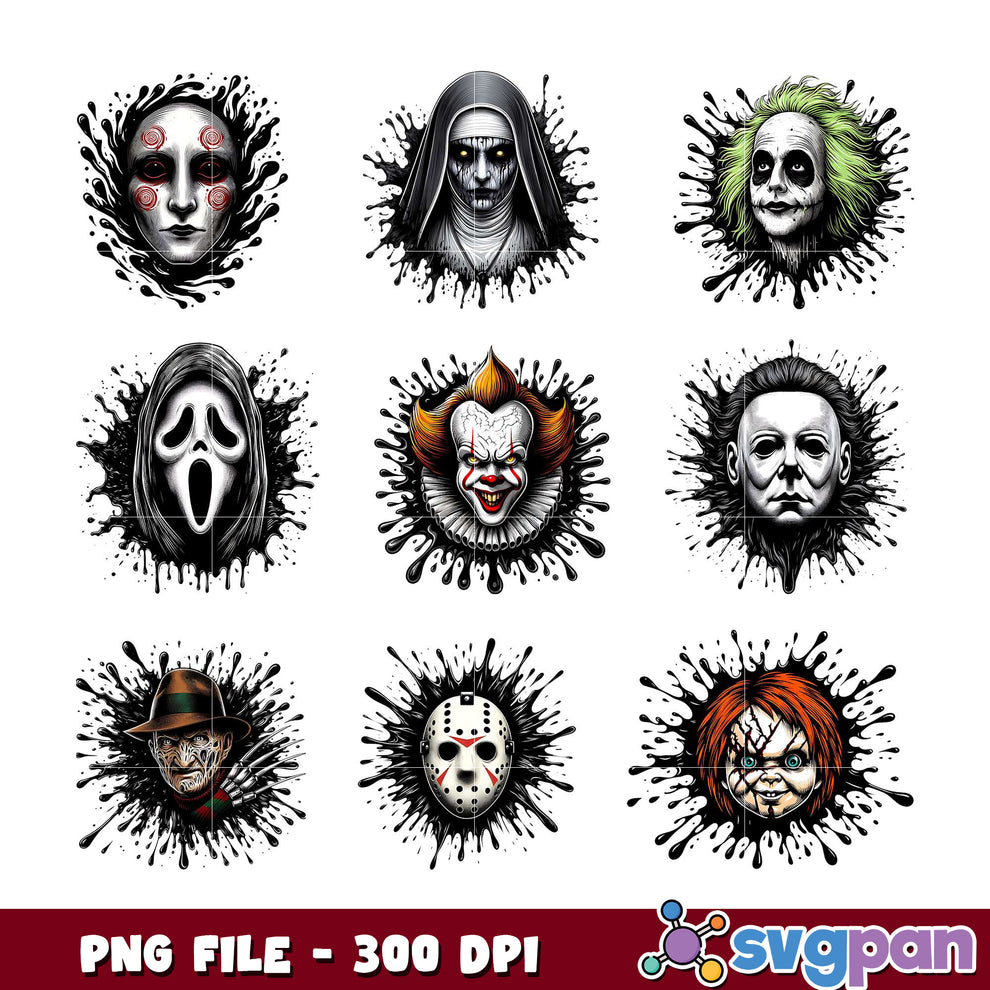 Creepy Horror Movie Character Bundle PNG Files – svgpan